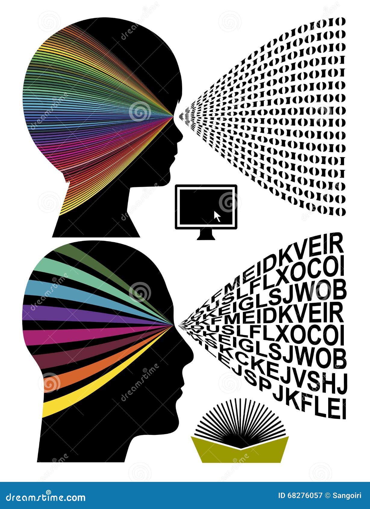 Difference in Processing Speed Stock Illustration - Illustration of ...