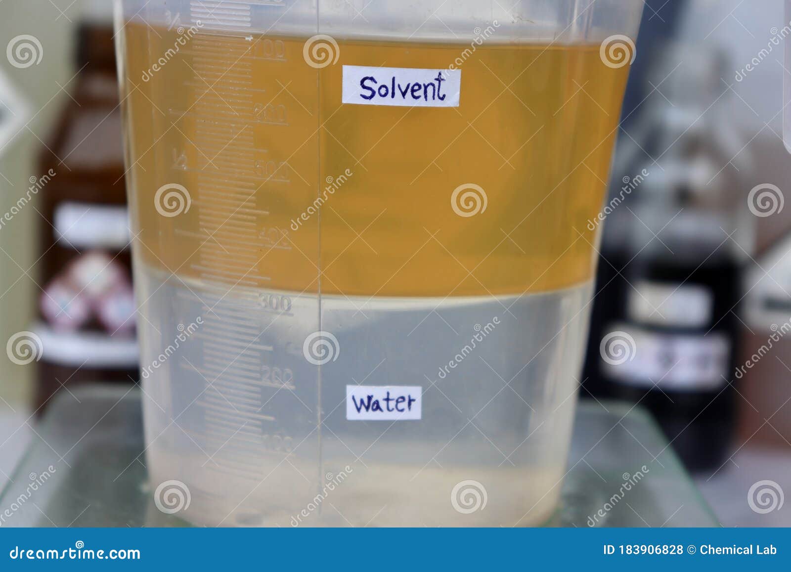 Solvent and water stock photo. Image of clear, chemical - 183906828