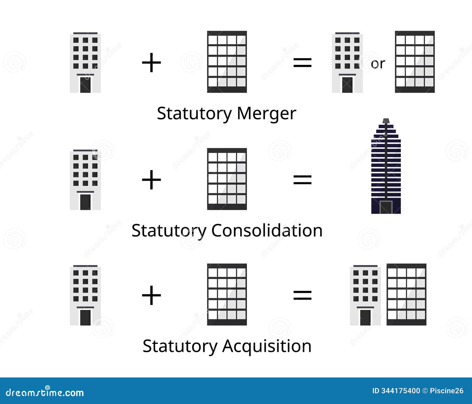 Statutory Merger Light Blue Concept Icon Vector Illustration ...