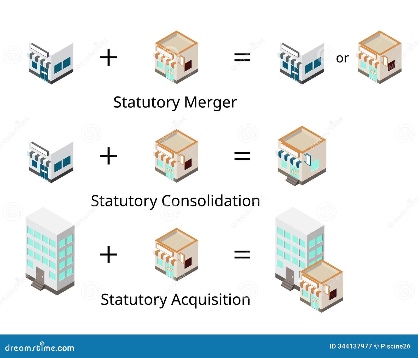 Statutory Merger Light Blue Concept Icon Vector Illustration ...