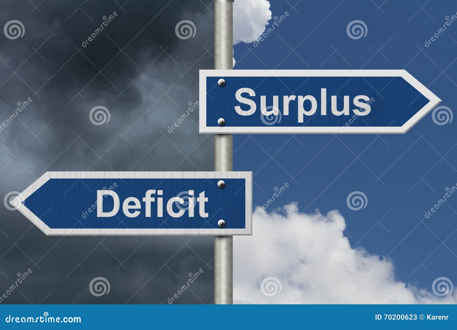 Difference between a Surplus and a Deficit Stock Illustration ...
