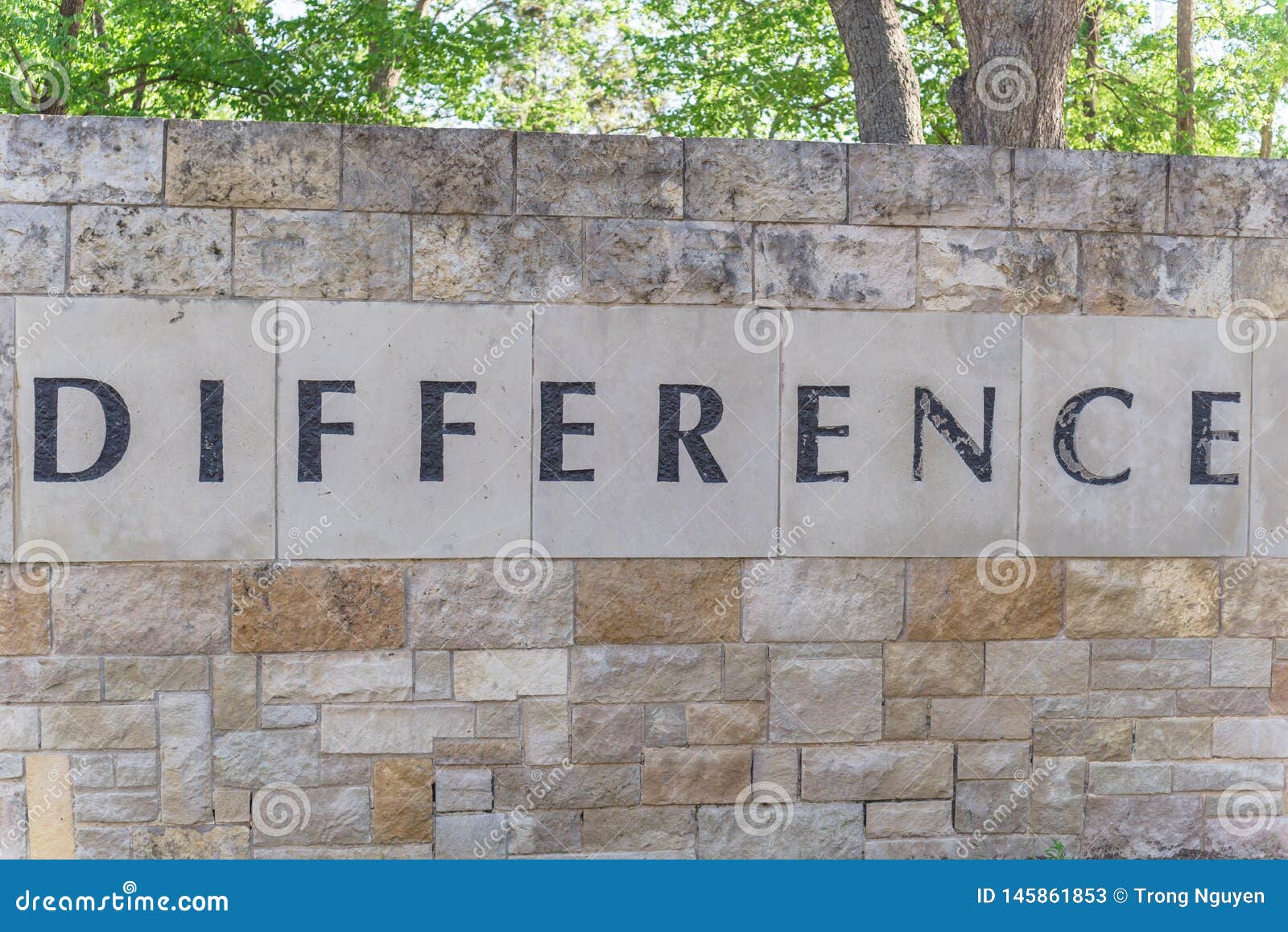 Old Stone Texture Of Difference Word On Wall Brick Royalty-Free Stock ...
