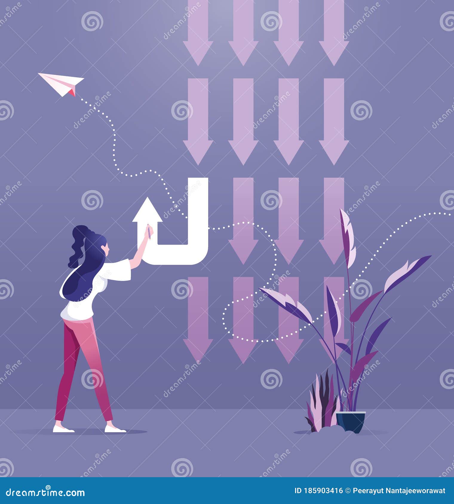 Difference Thinking Concept-Businesswoman Think Different Stock Vector ...