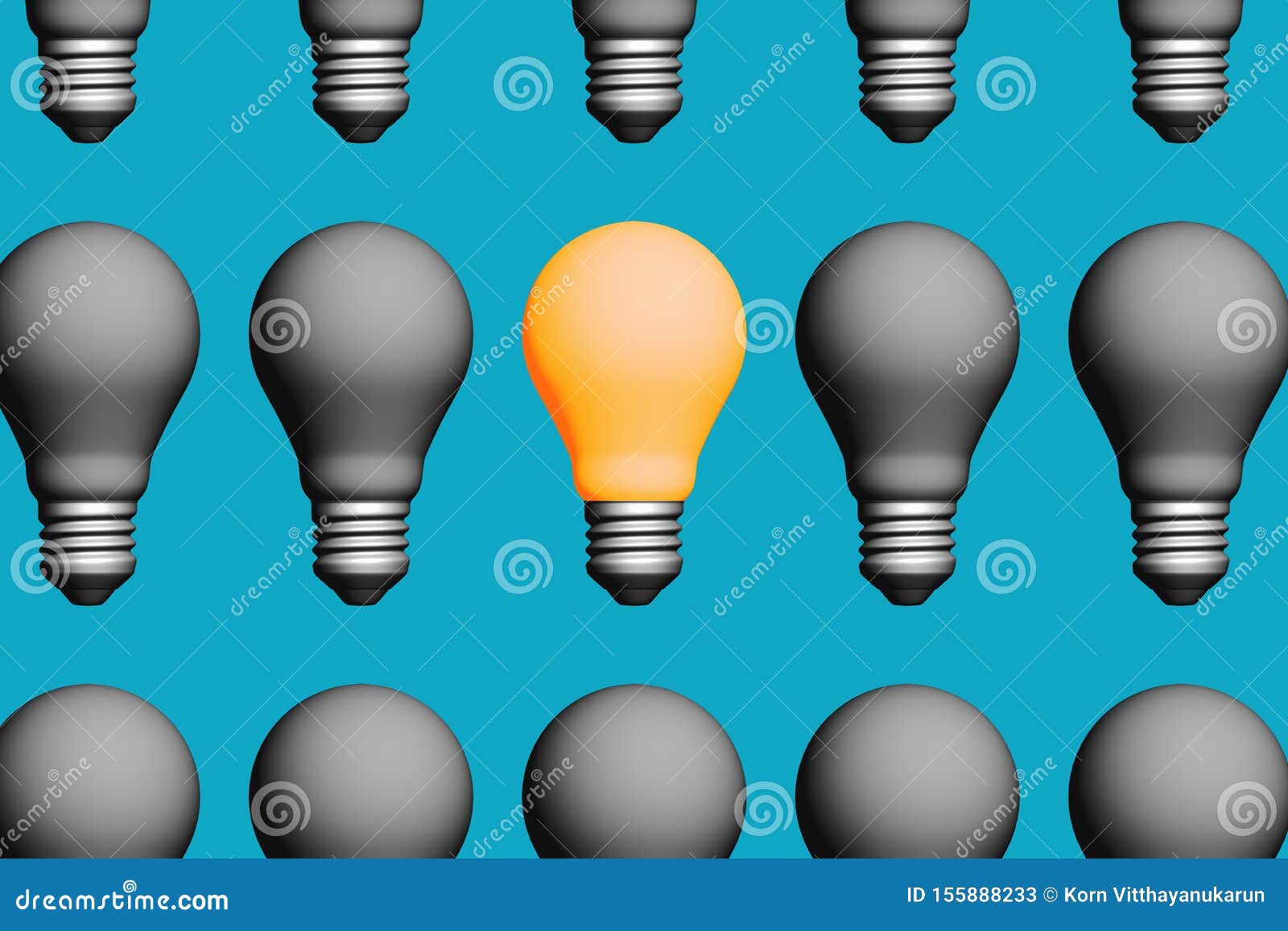 Difference Thinks Idea and Creativity Concept, 3D Illustration Light ...