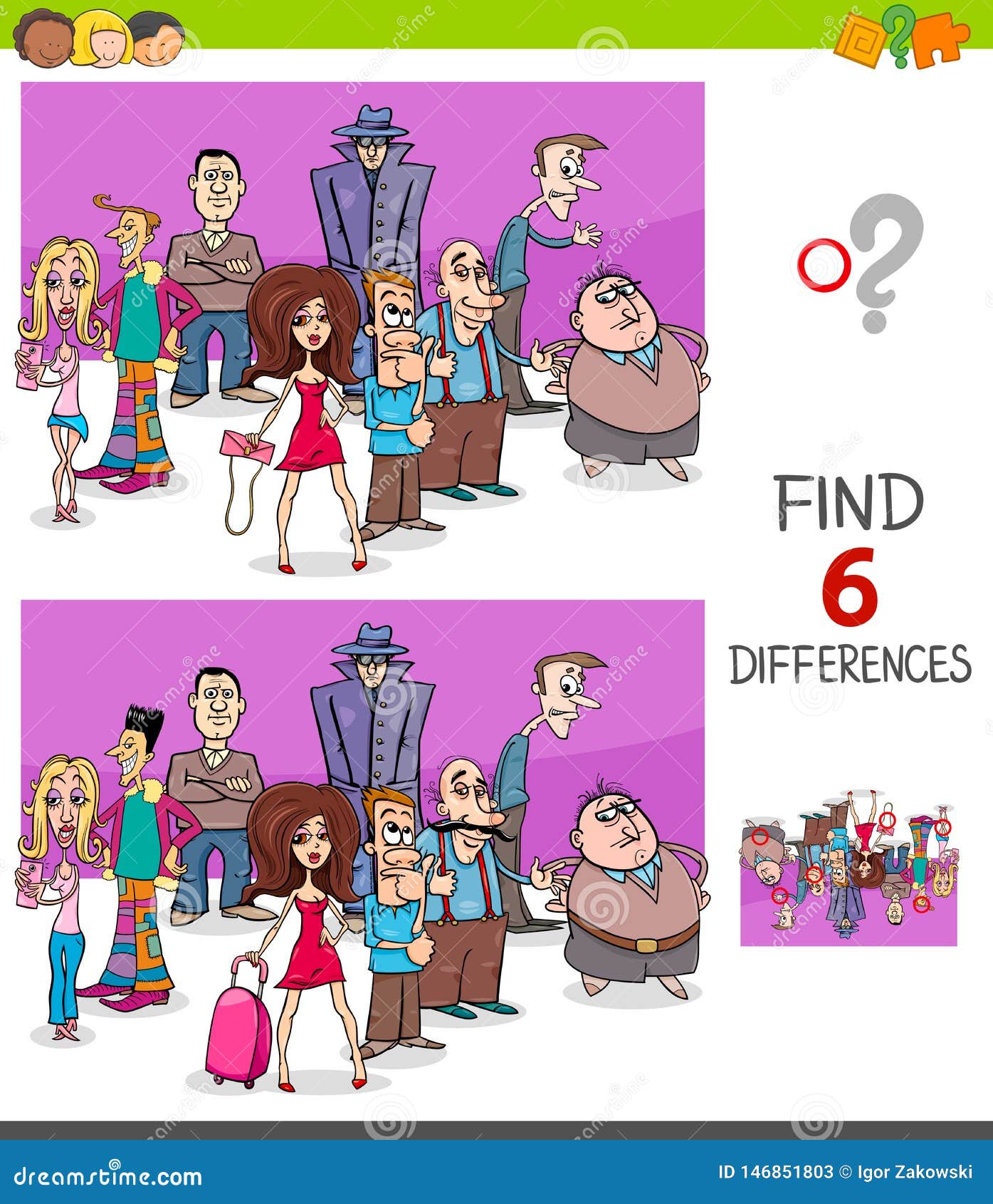 Differences Activity with People Characters Group Stock Vector ...