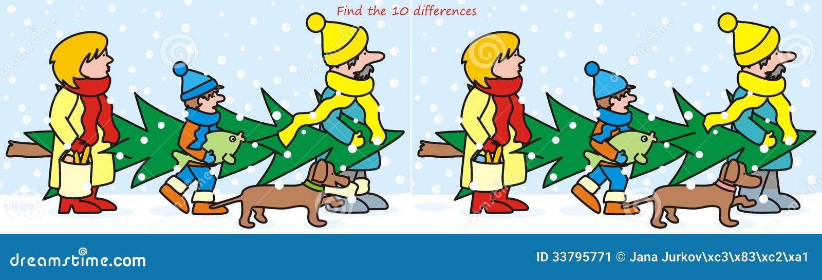 10 Differences - Family And Tree Cartoon Vector | CartoonDealer.com ...