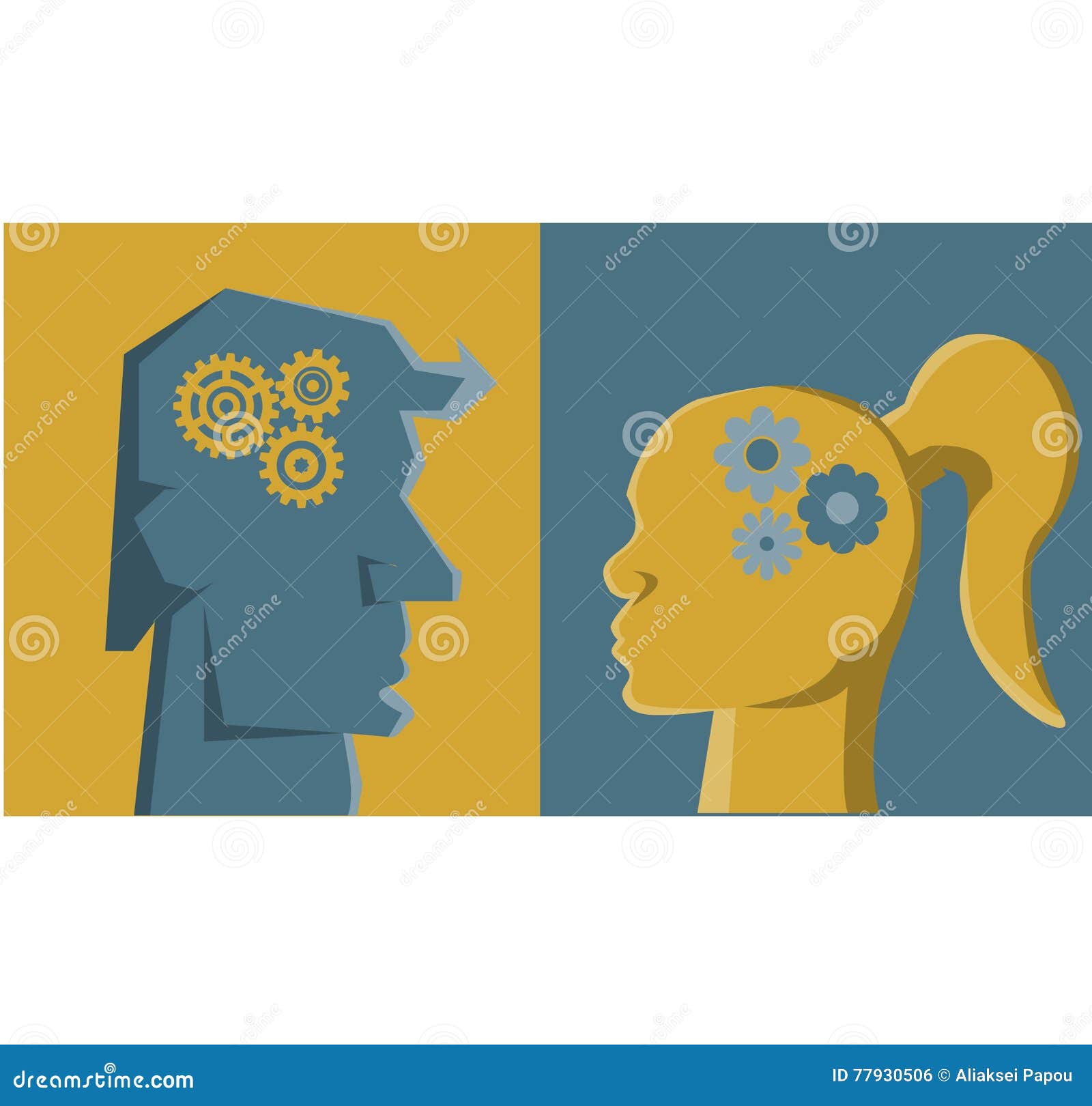 Differences in the Minds of Thinking Men and Women Stock Vector ...