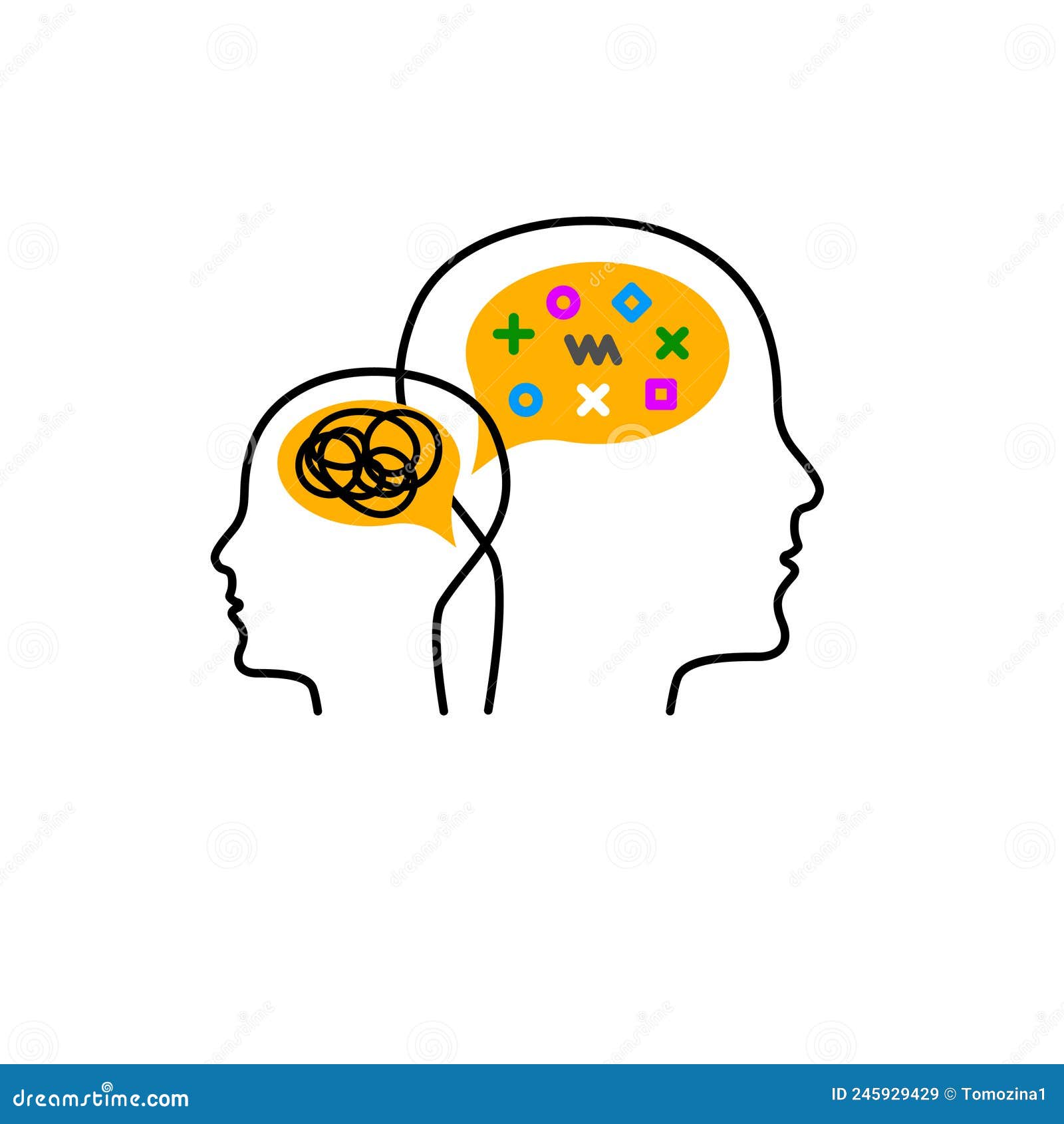 Differences of Thinking Icon Stock Vector - Illustration of male ...