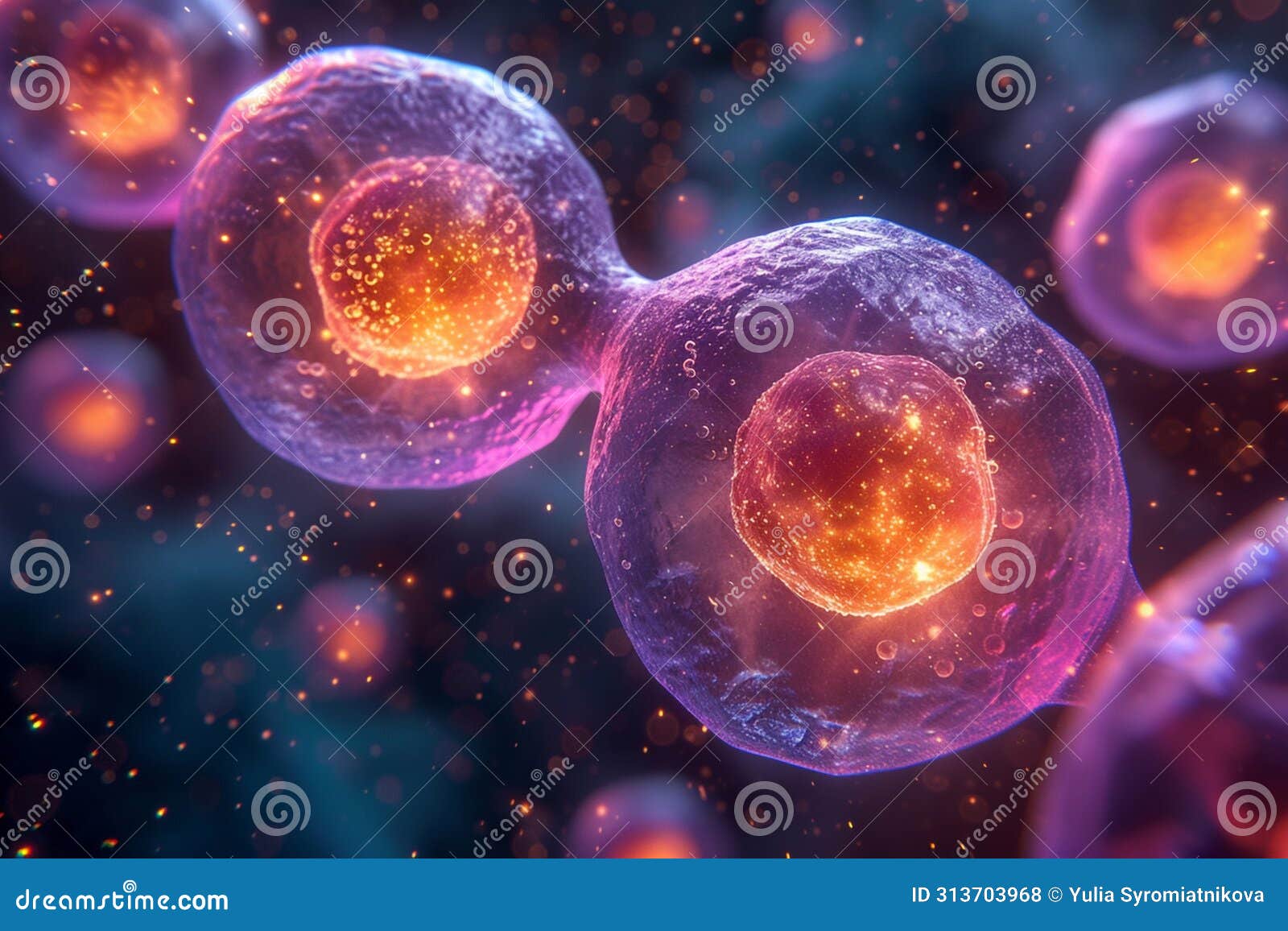 Different Abstract Colorful Stem Cell Under Microscope. a Close-up ...