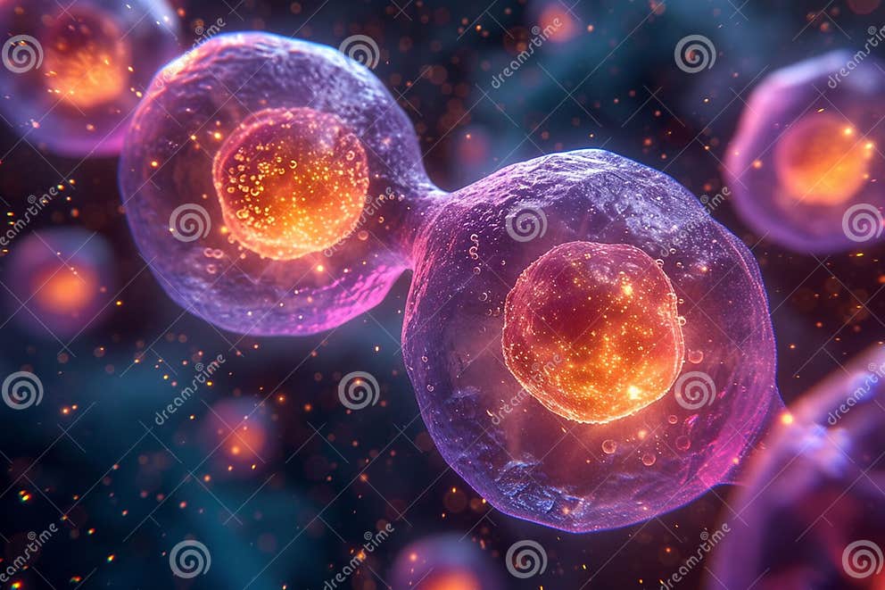 Different Abstract Colorful Stem Cell Under Microscope. a Close-up ...