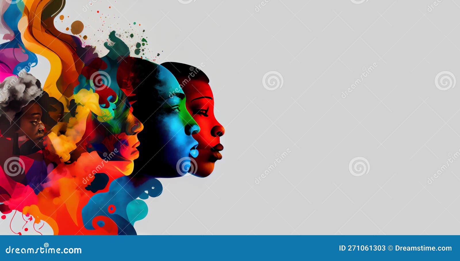 Different Abstract Faces. Ethnic Diversity of Nationalities. AI ...