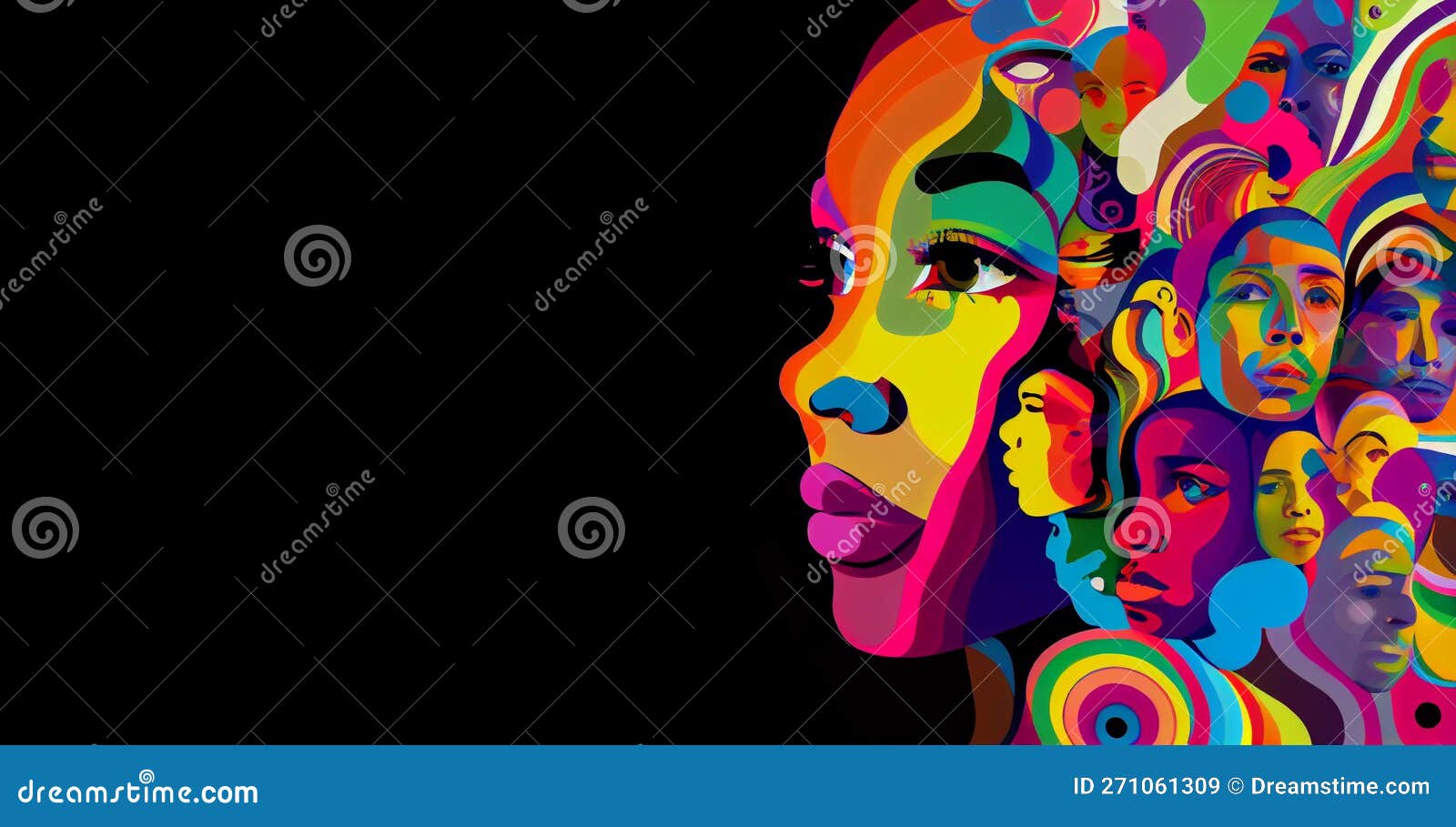 Different Abstract Faces. Ethnic Diversity of Nationalities. AI ...