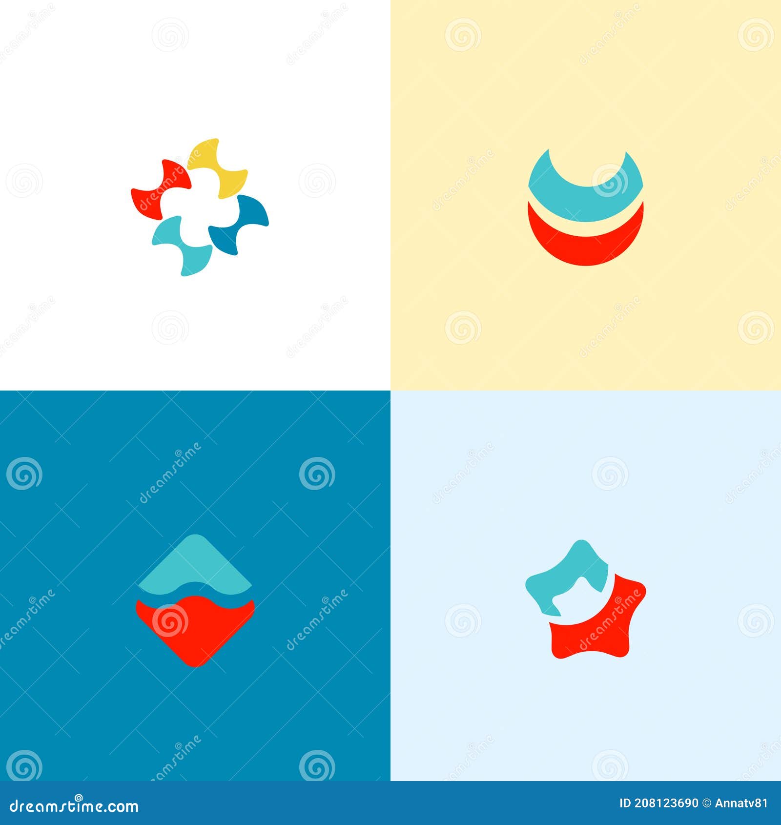Different Abstract Trendy Symbols for Modern Design Stock Vector ...