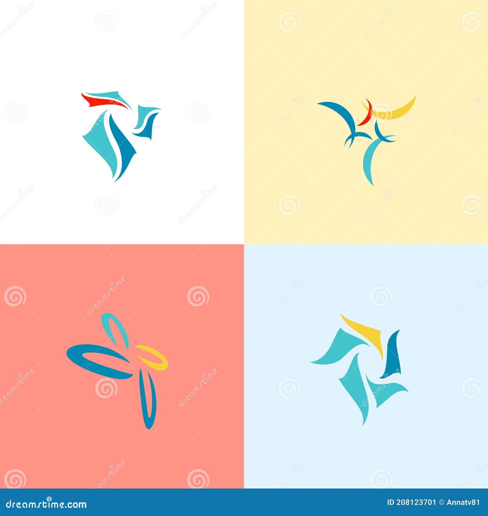 Different Abstract Trendy Symbols for Modern Design Stock Vector ...