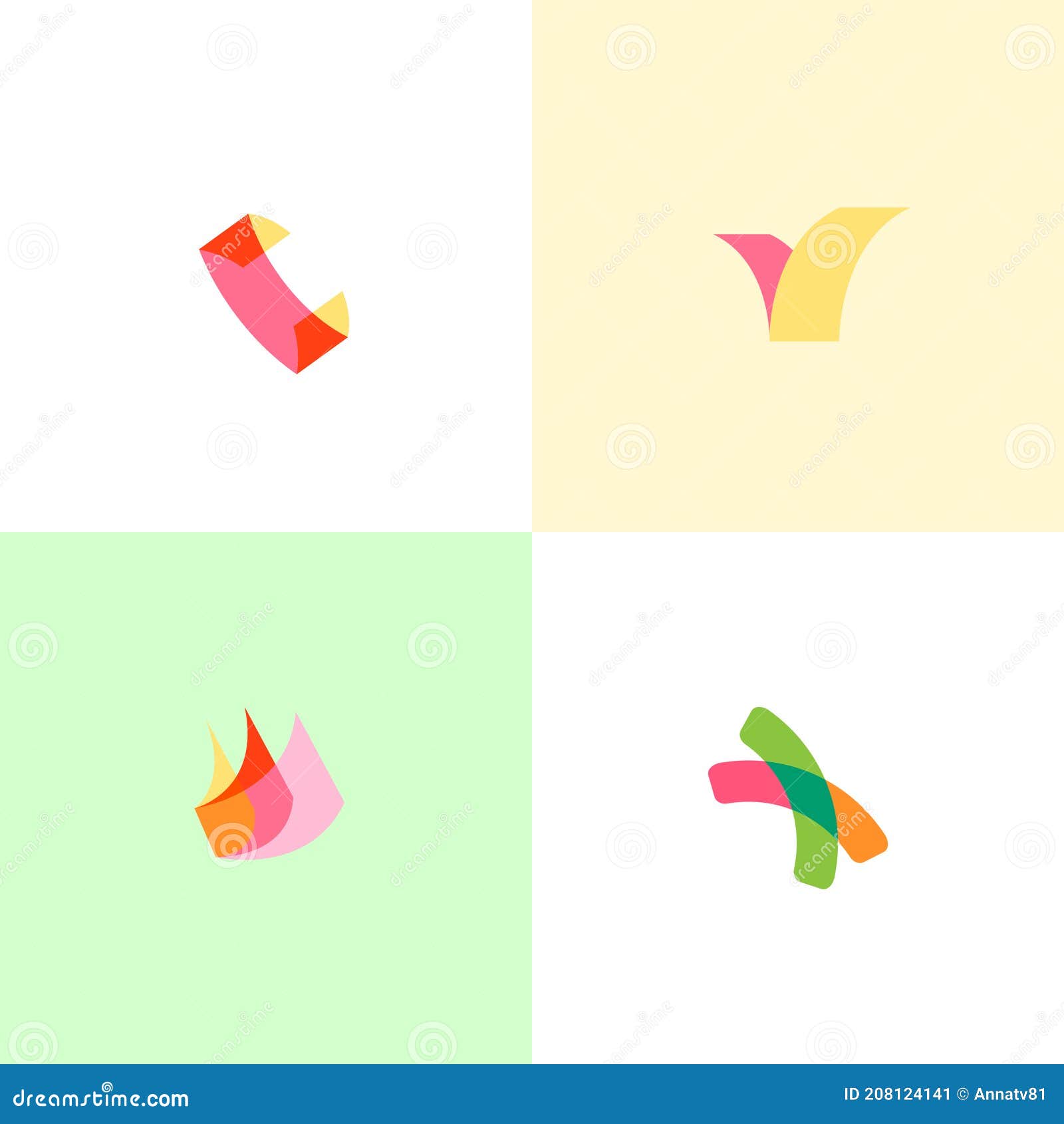 Different Abstract Trendy Symbols for Modern Design Stock Vector ...