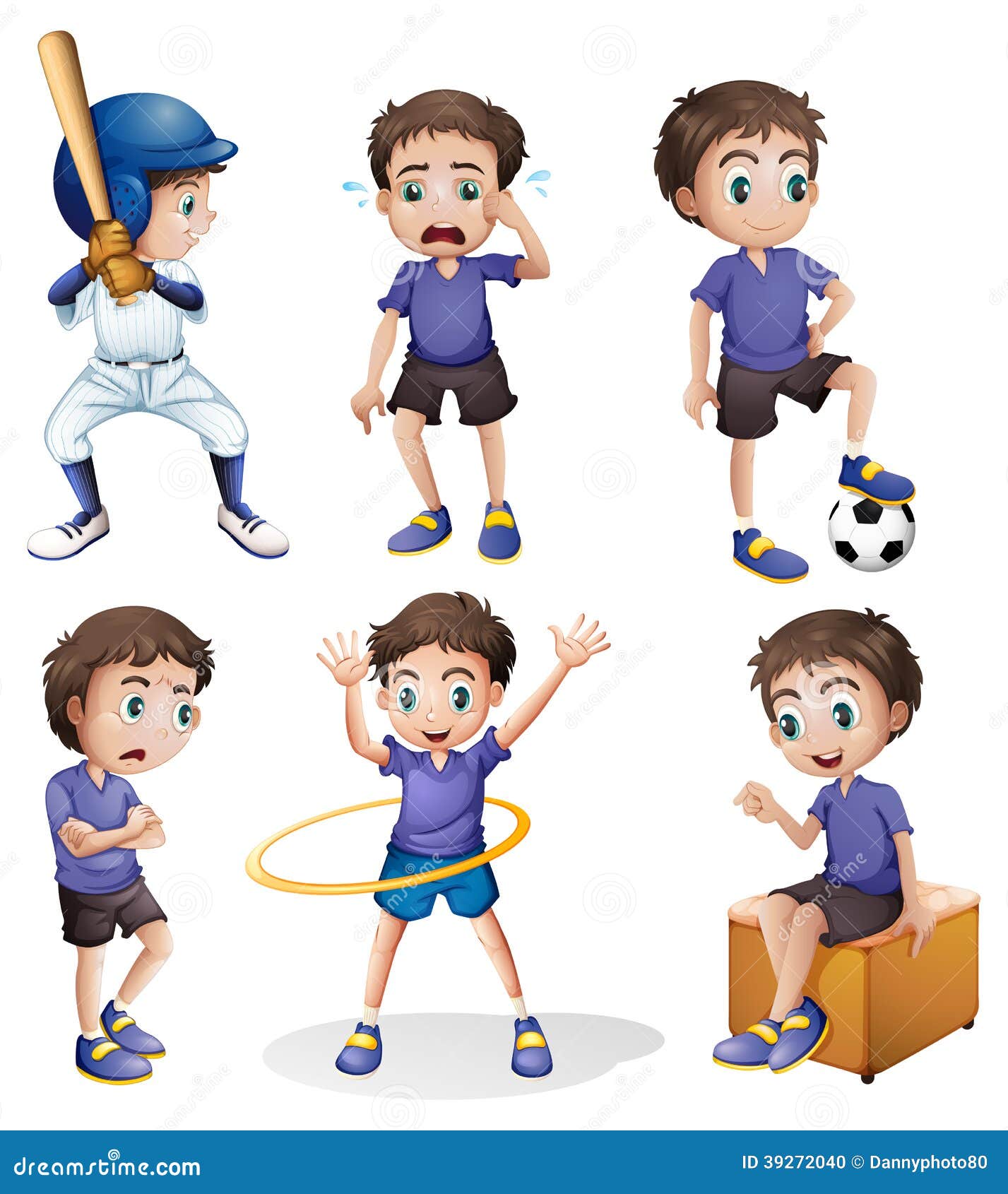 Different Activities Of A Young Boy Stock Vector - Illustration of ...