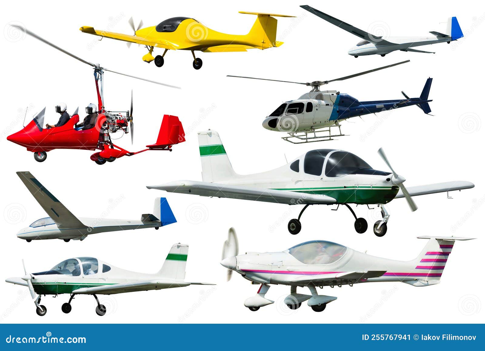 Different Airplanes Isolated on White Stock Image - Image of aviation ...