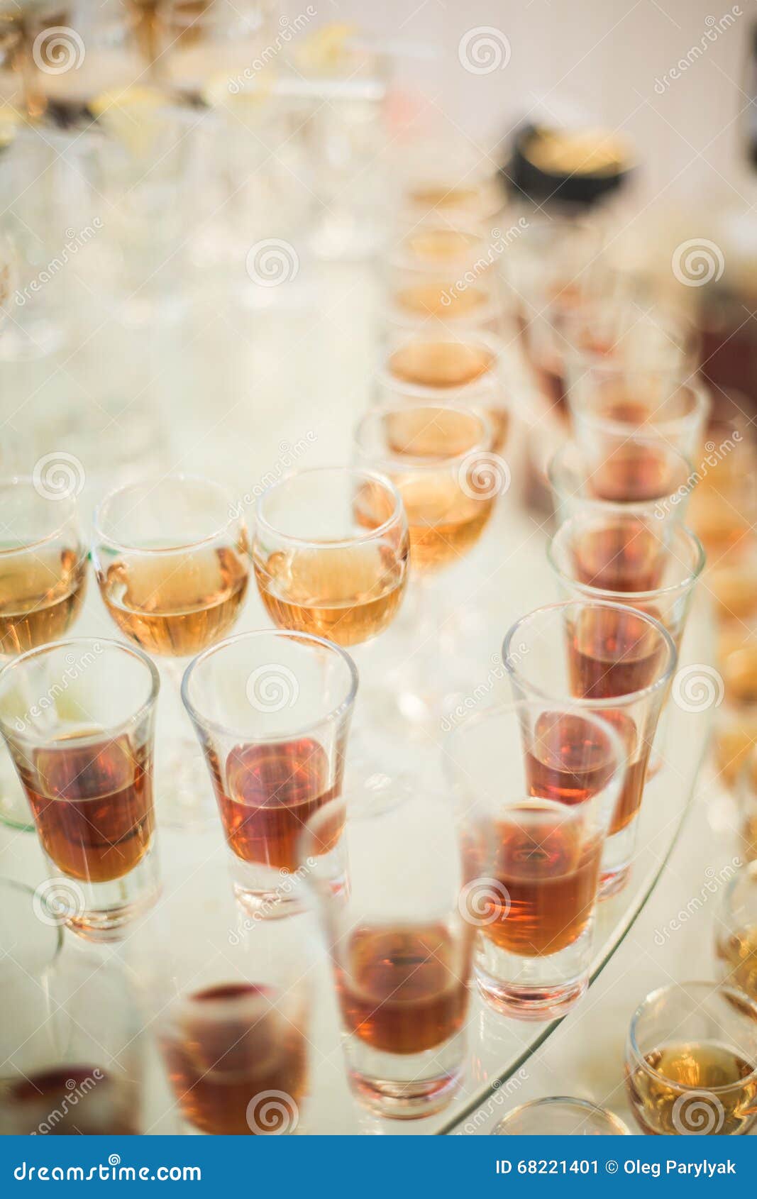 Different Alcohol Drinks in Goblets and Wine Glasses on Wedding Buffet ...