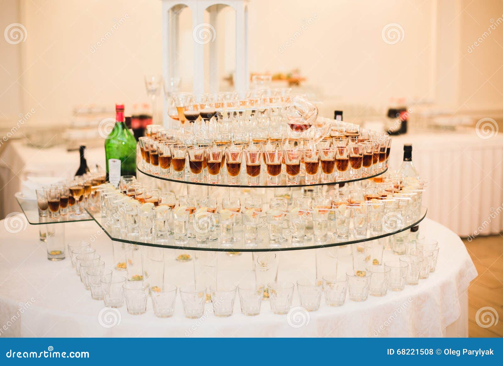 Different Alcohol Drinks in Goblets and Wine Glasses on Wedding Buffet ...