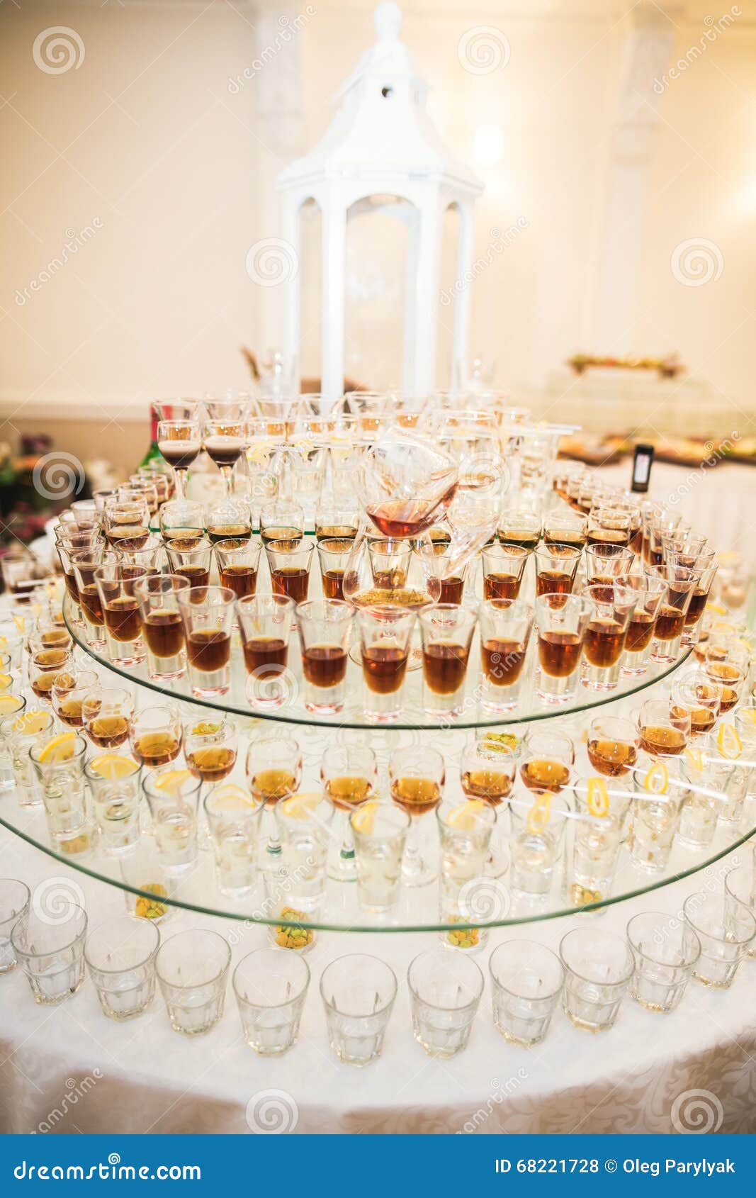 Different Alcohol Drinks in Goblets and Wine Glasses on Wedding Buffet ...
