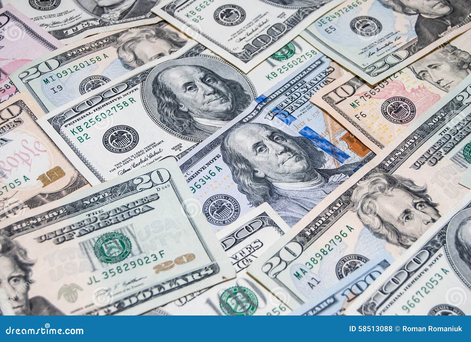 Different american dollars stock photo. Image of abundance - 58513088