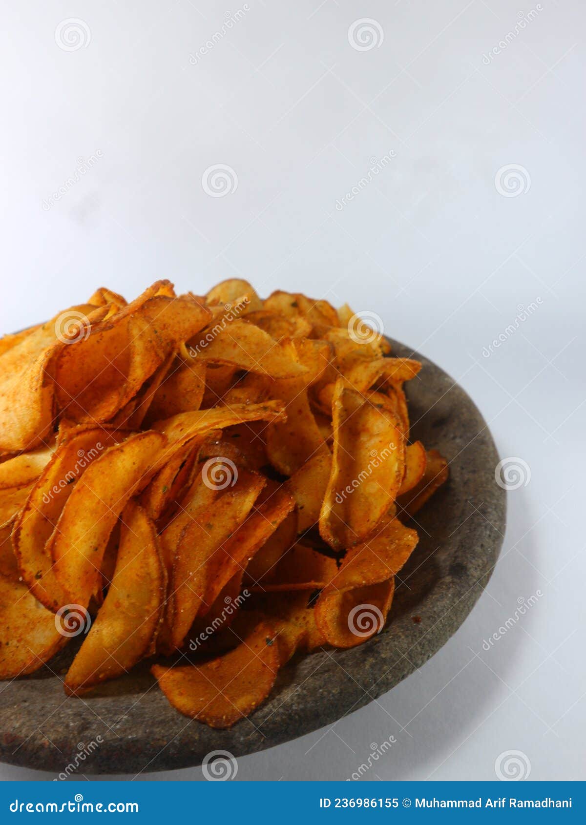 Close Up from Many Differents Angle of Cassava Chips on White ...