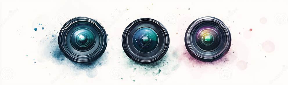 Different Angles of a Camera Lens Isolated on a Transparent Background ...