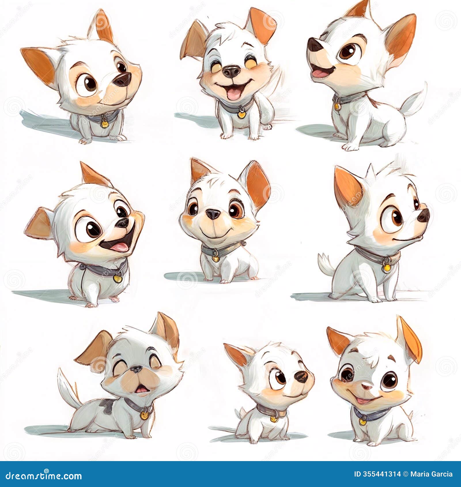 Different Angles,character Sheet of Baby Dog for Childrens Book Stock ...