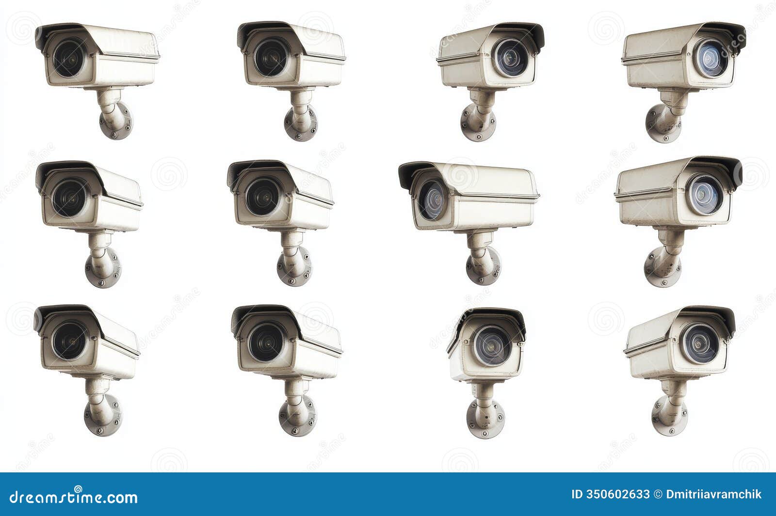 Different Angles of Surveillance Cameras Isolated on a Transparent ...