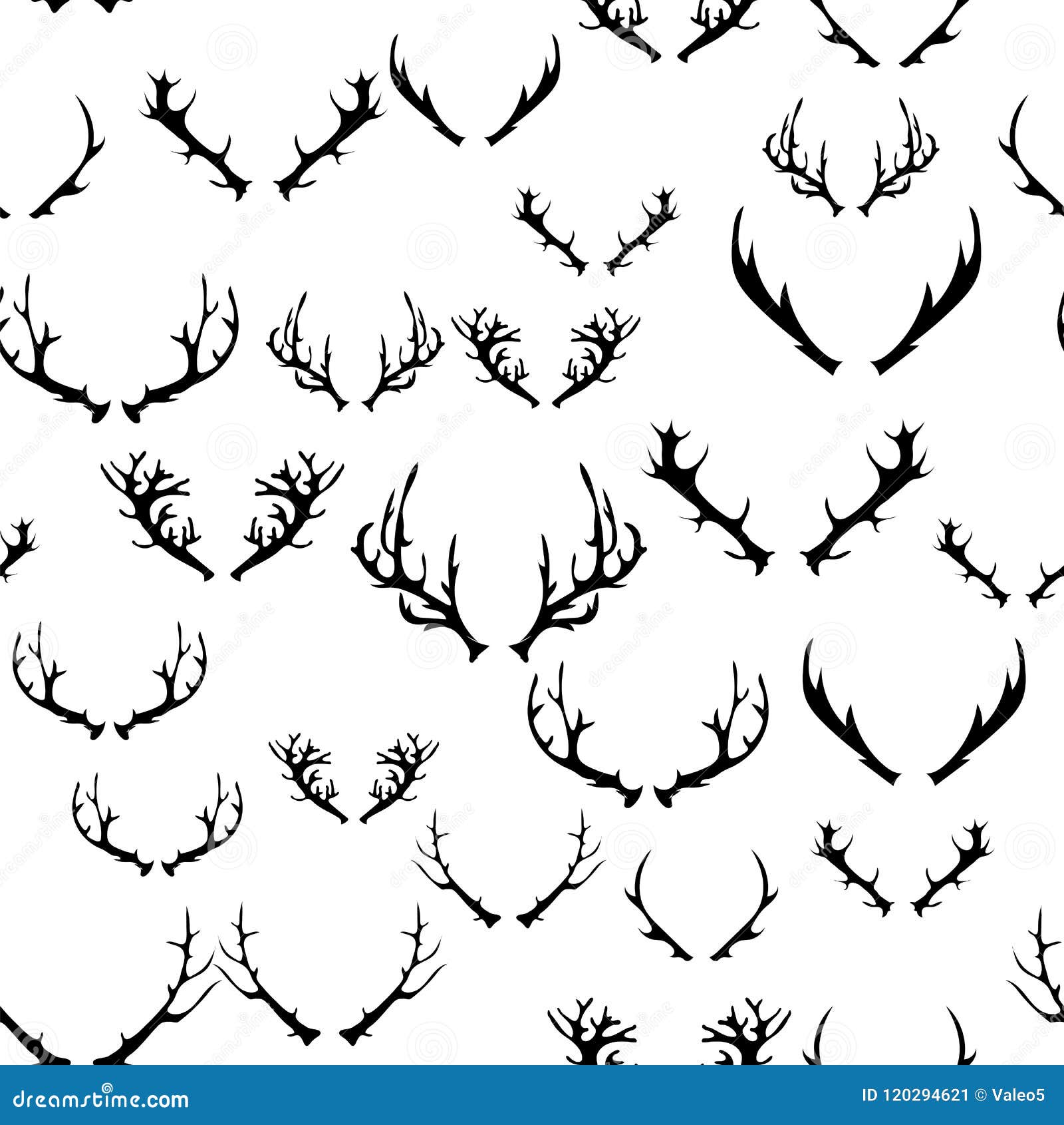 Different Animal Horns Seamless Pattern Stock Illustration ...