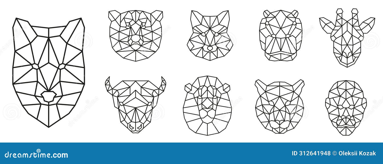 Different Animals. Animals are Drawn with a Polygon Stock Vector ...