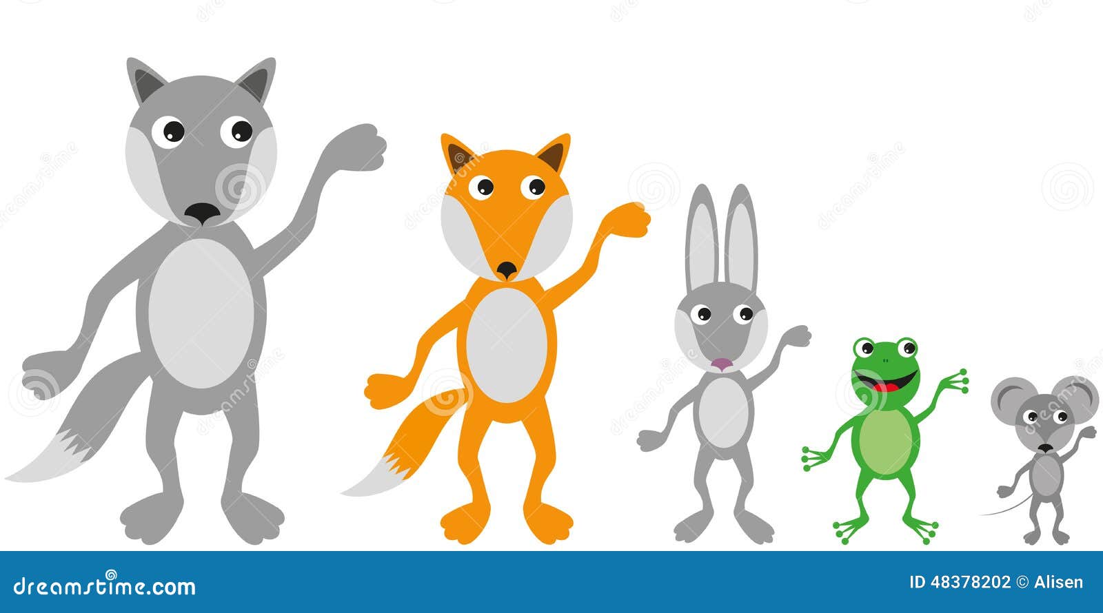 Different Animals in a Simple Flat Style Stock Illustration ...