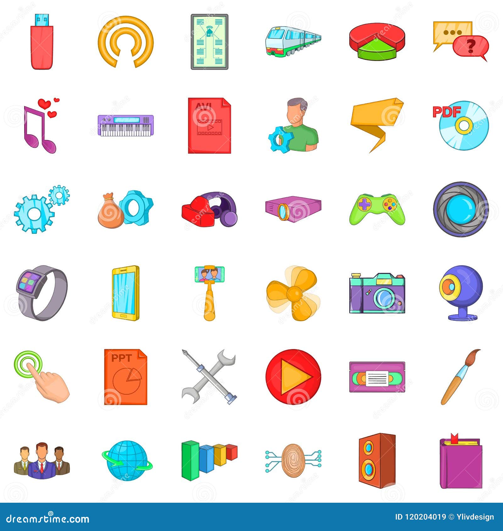 Different Application Icons Set, Cartoon Style Stock Vector ...