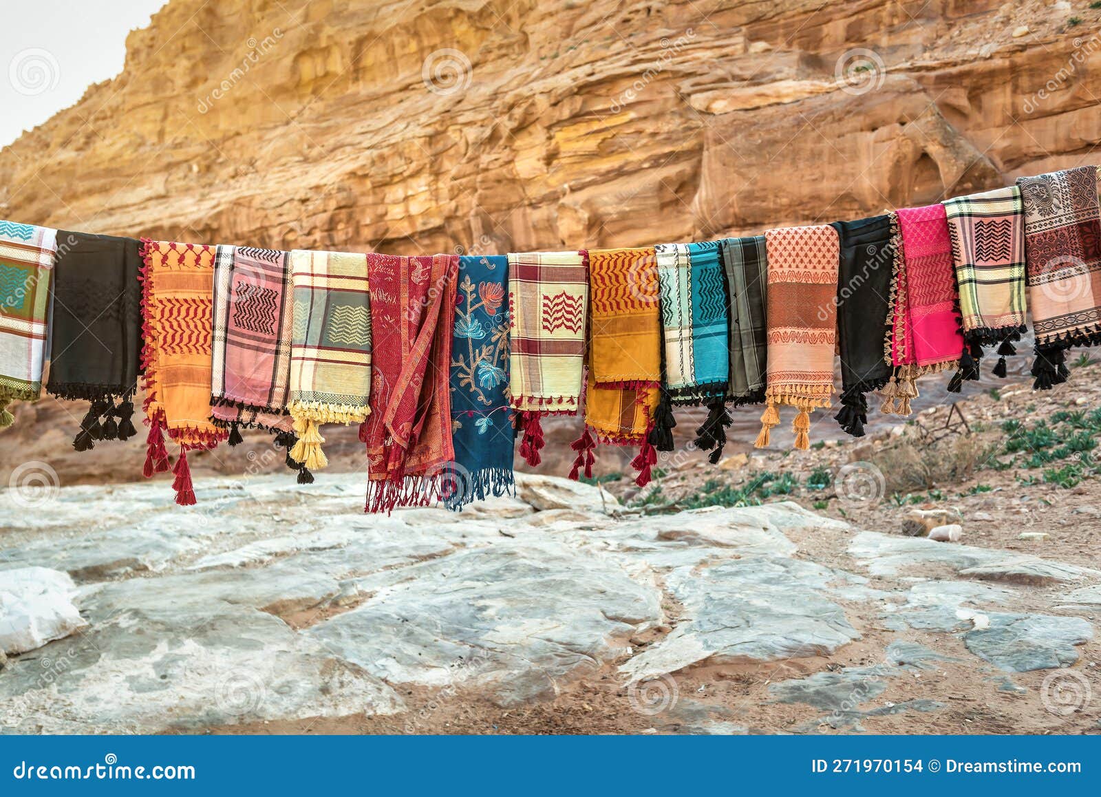 Different Arabian Shemagh Scarf on the Rope Stock Photo - Image of ...