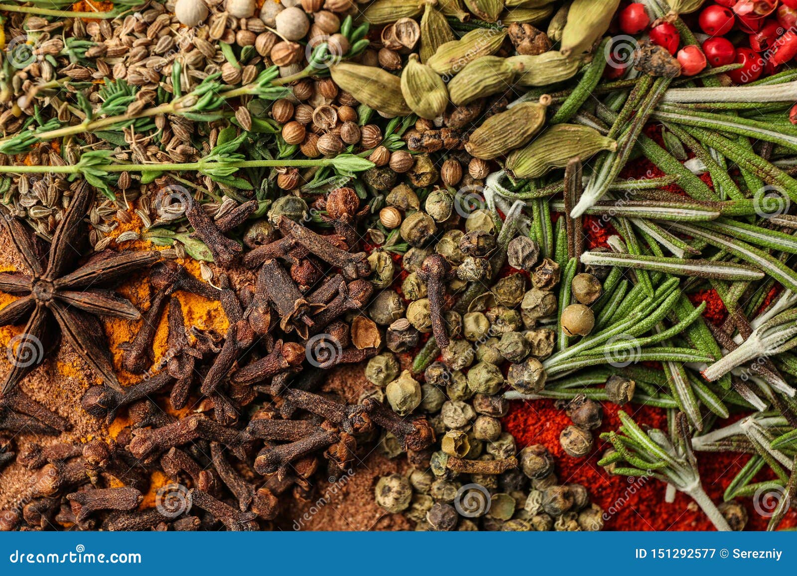 Different Aromatic Spices, Closeup Stock Image - Image of assortment ...