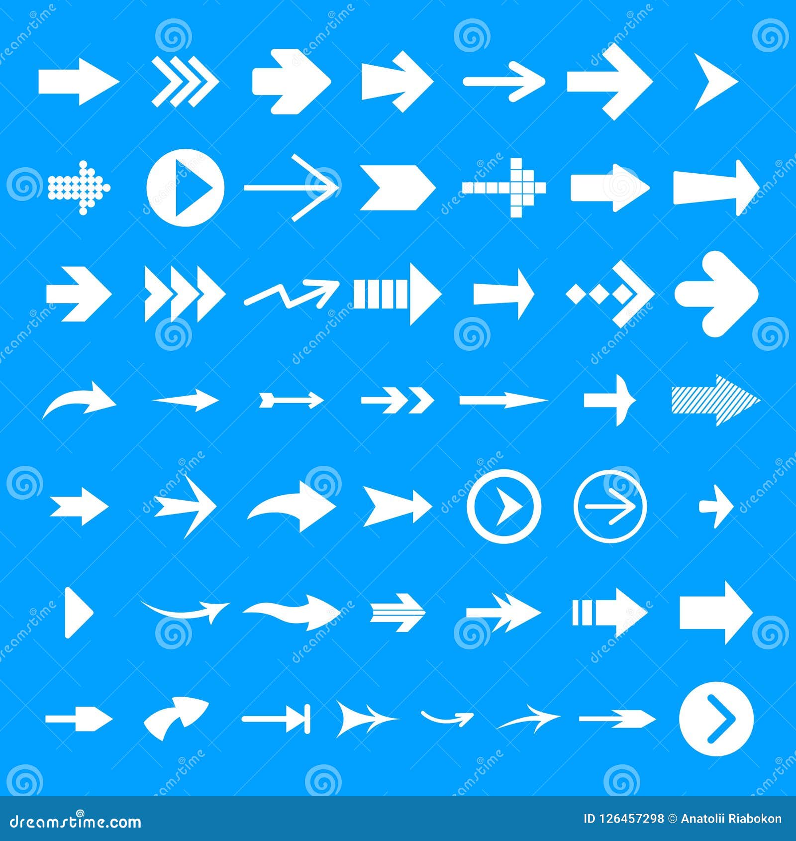 Different Arrow Icons On Cell Grid Striped Spiral Notebook - Vector ...