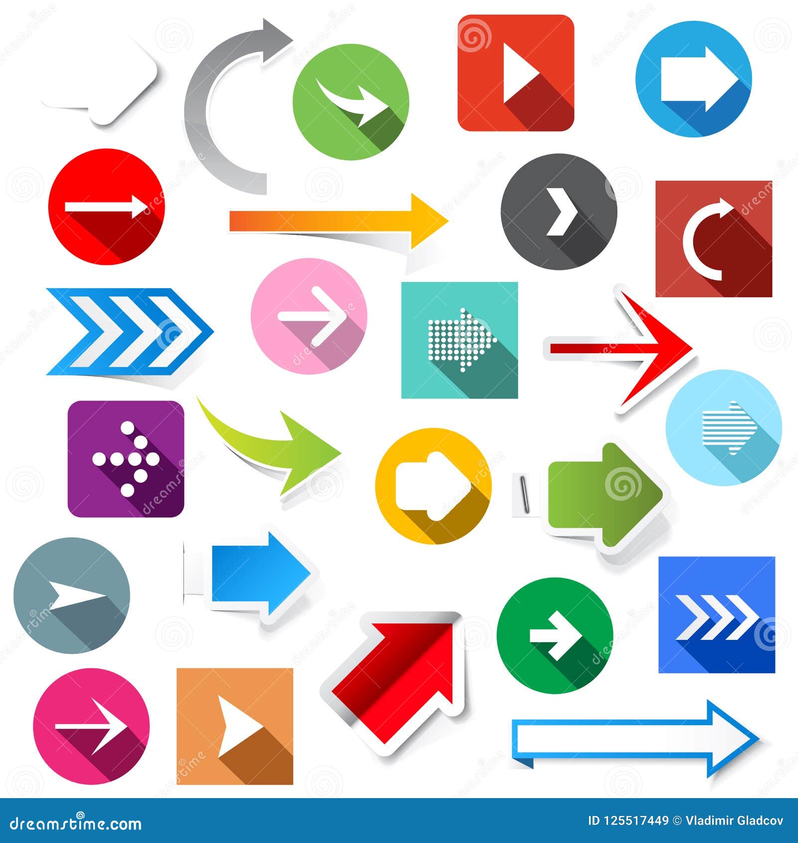 Different arrow icons set stock vector. Illustration of icon - 125517449