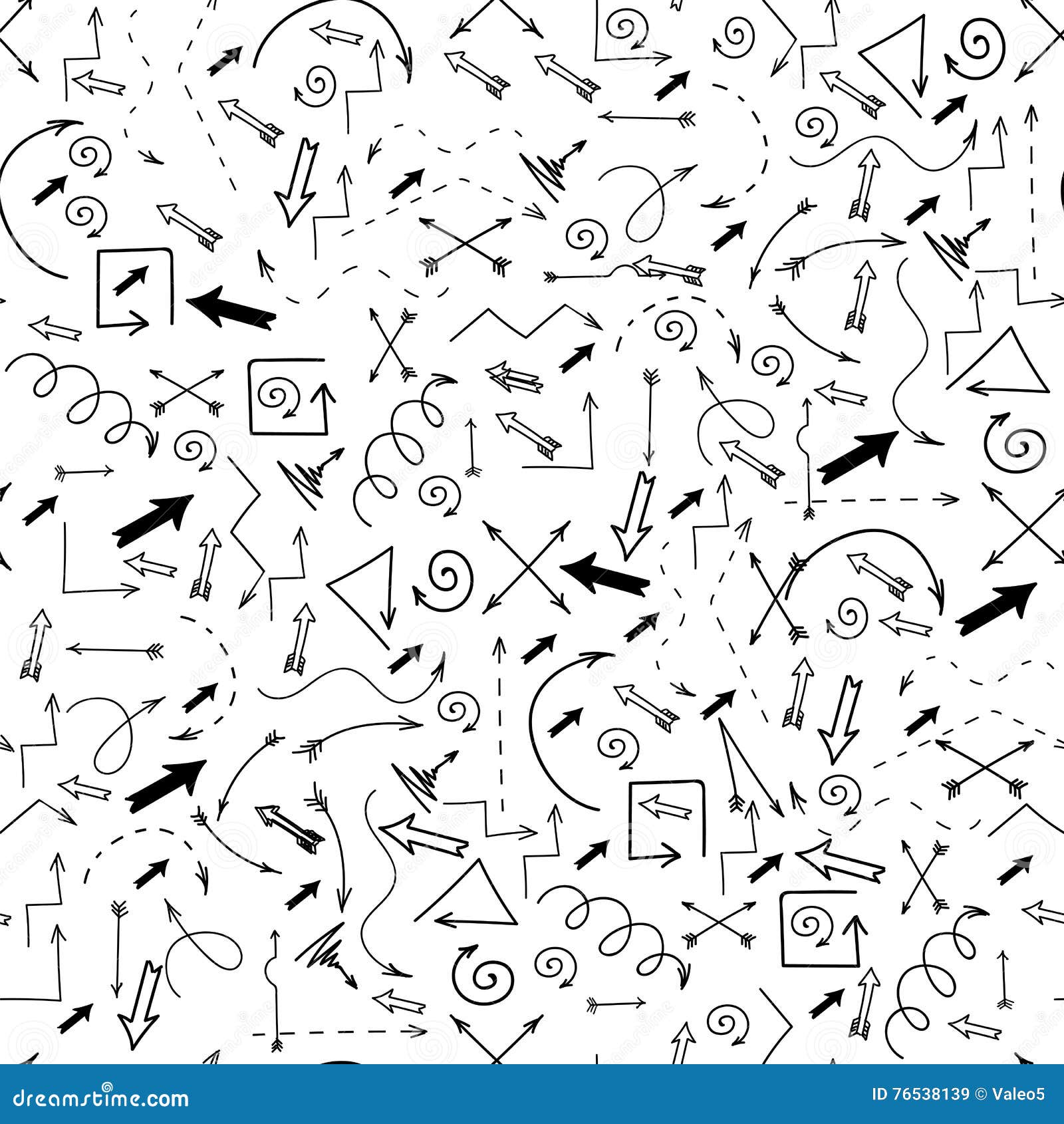 Different Arrows Seamless Pattern. Stock Vector - Illustration of ...