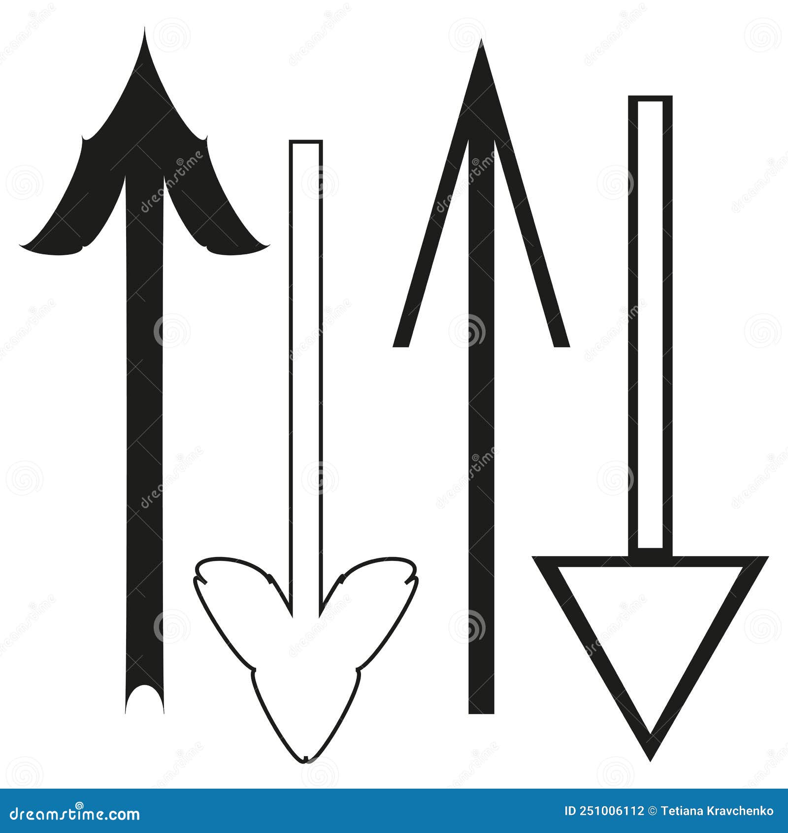 Different Arrows in Sketch Style. Sketch Flat Drawing. Vector ...