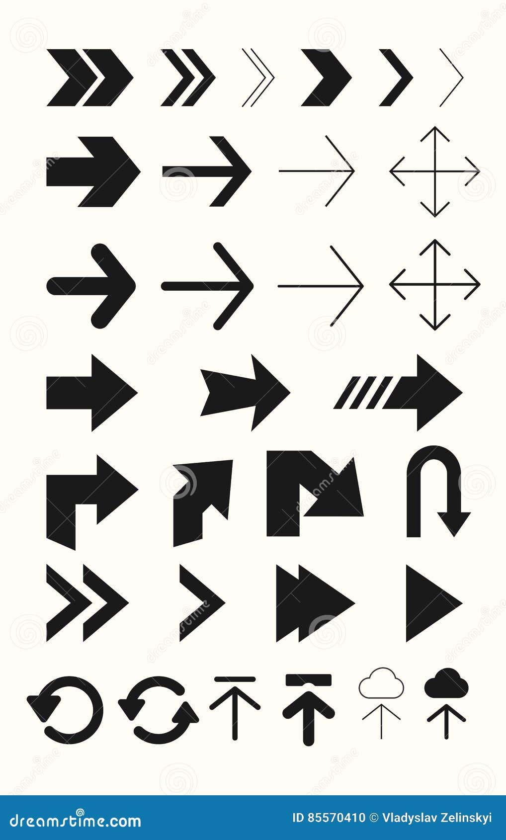 Different Arrows Vector Set. Arrows for Signs, Web Sites, User ...