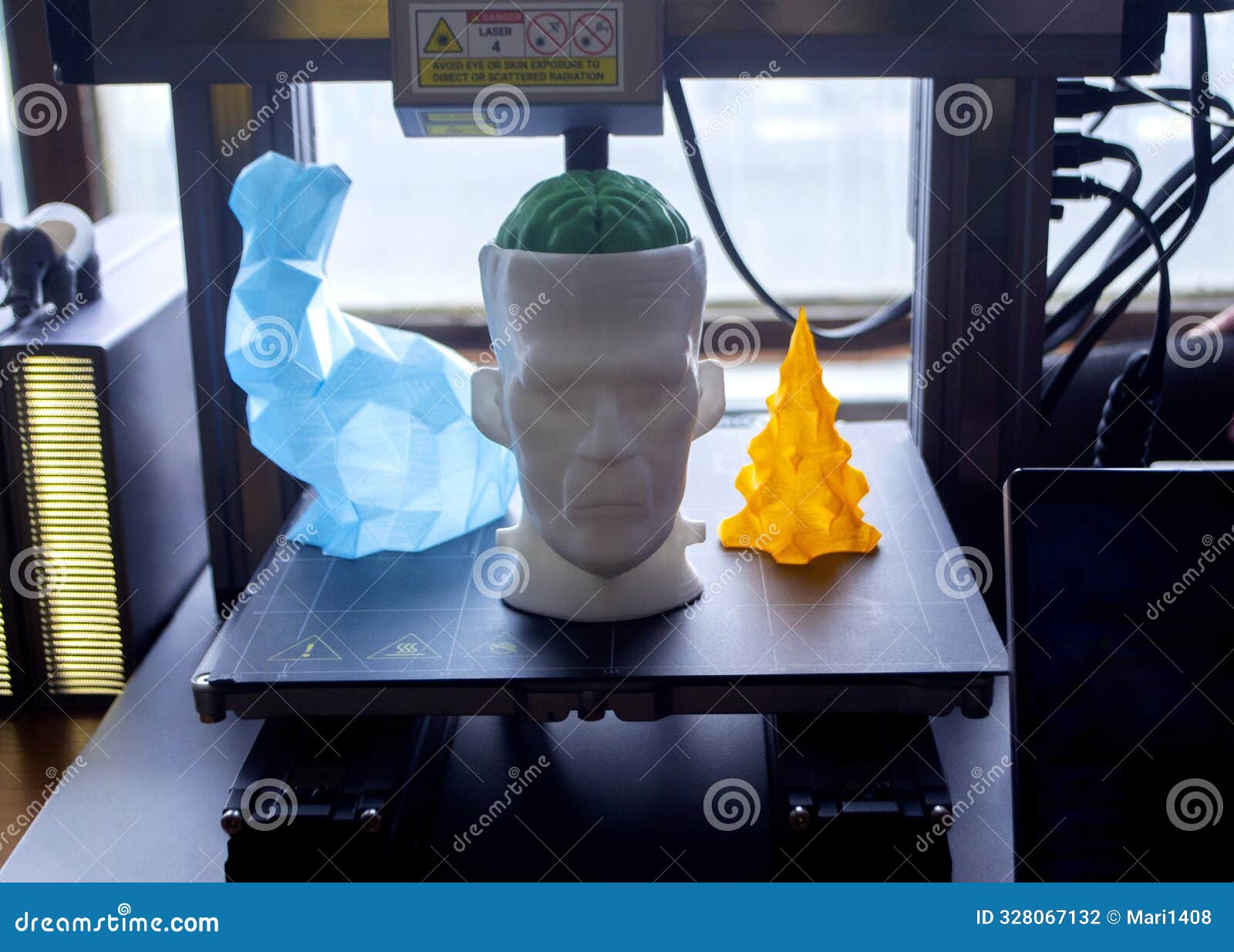 Different Art Models Printed on a 3D Printer. Models of a Prototype ...