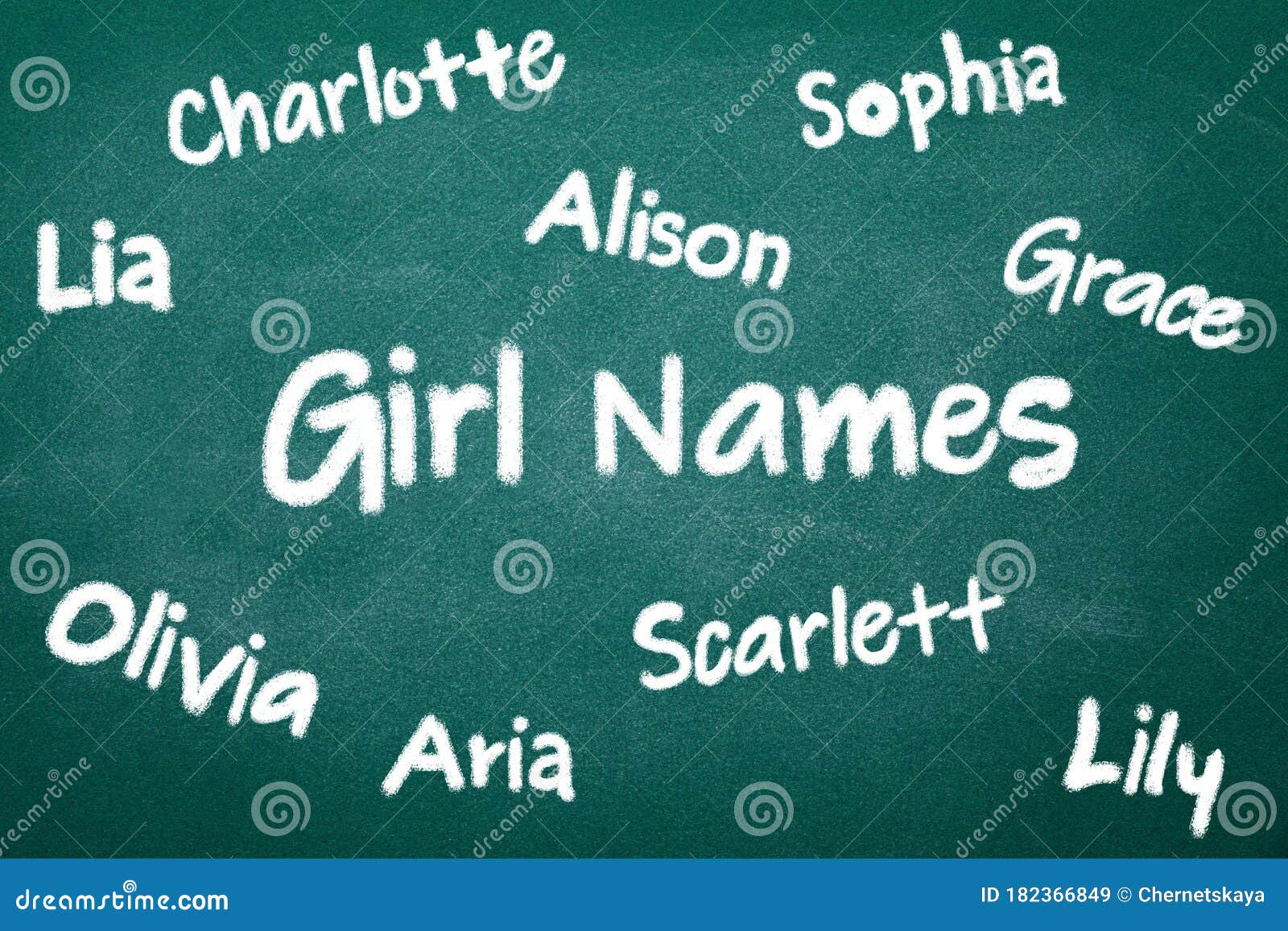 Different Baby Names Written on Chalkboard Stock Image - Image of ...