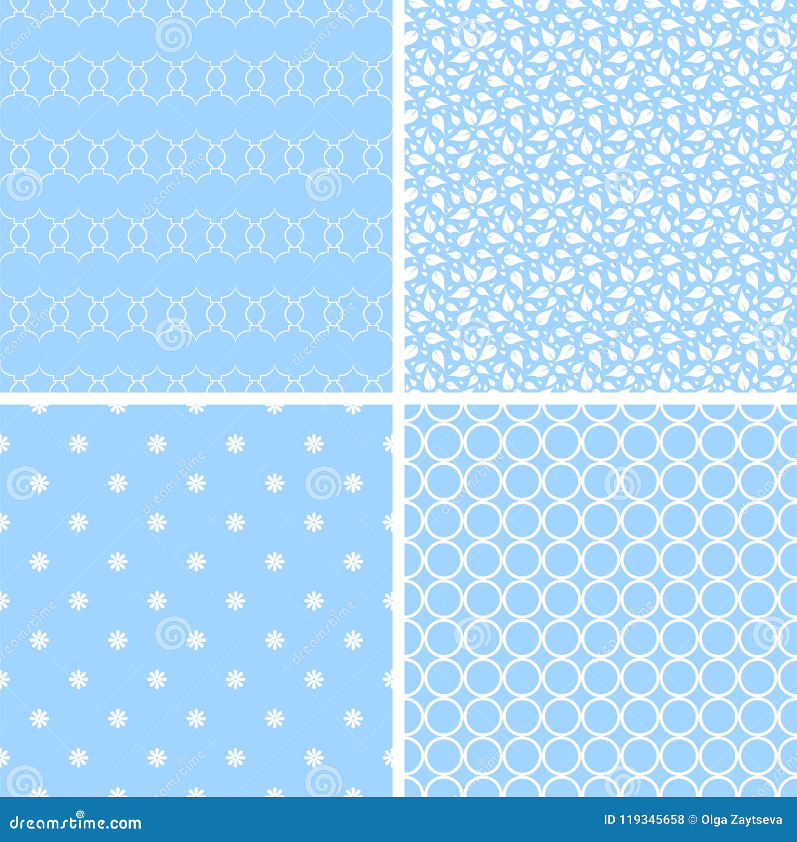 Different Baby Seamless Patterns. Stock Illustration - Illustration of ...