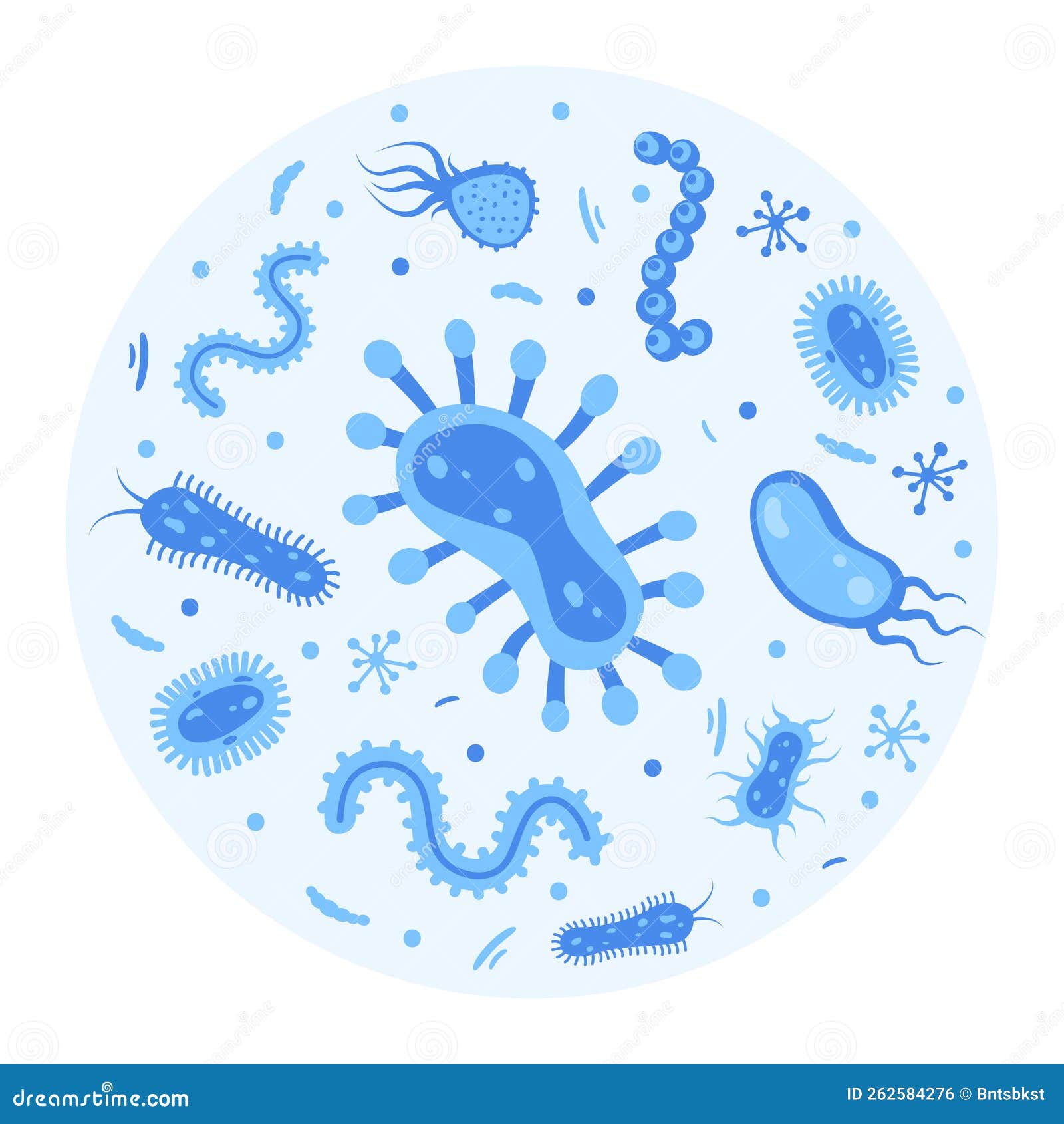 Different Bacteria, Pathogenic Microorganisms in a Circle. Bacteria and ...