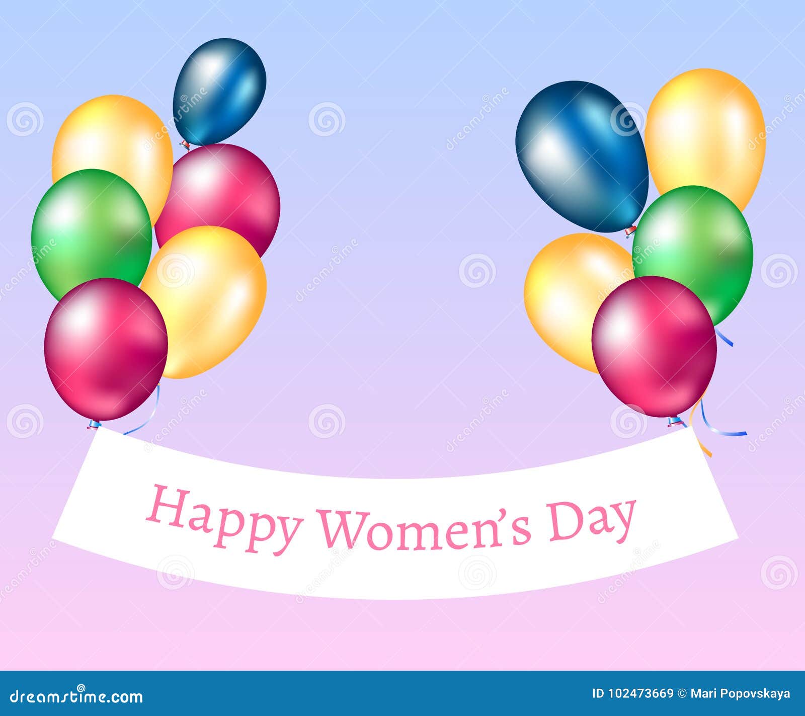 Different Balloon 8 March with Banner Stock Vector - Illustration of ...