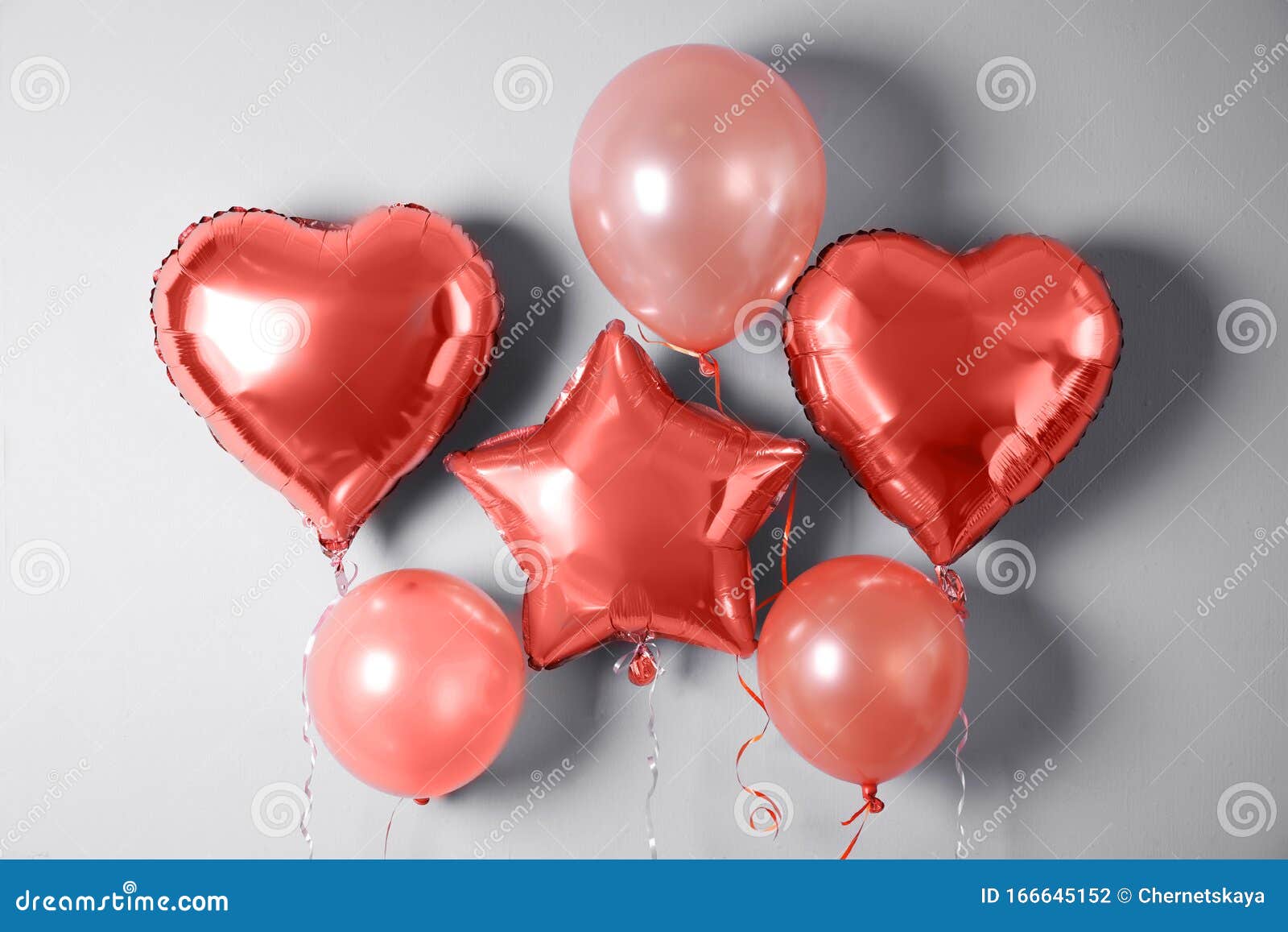 Different Balloons Near Wall. Festive Decor Stock Photo - Image of ...