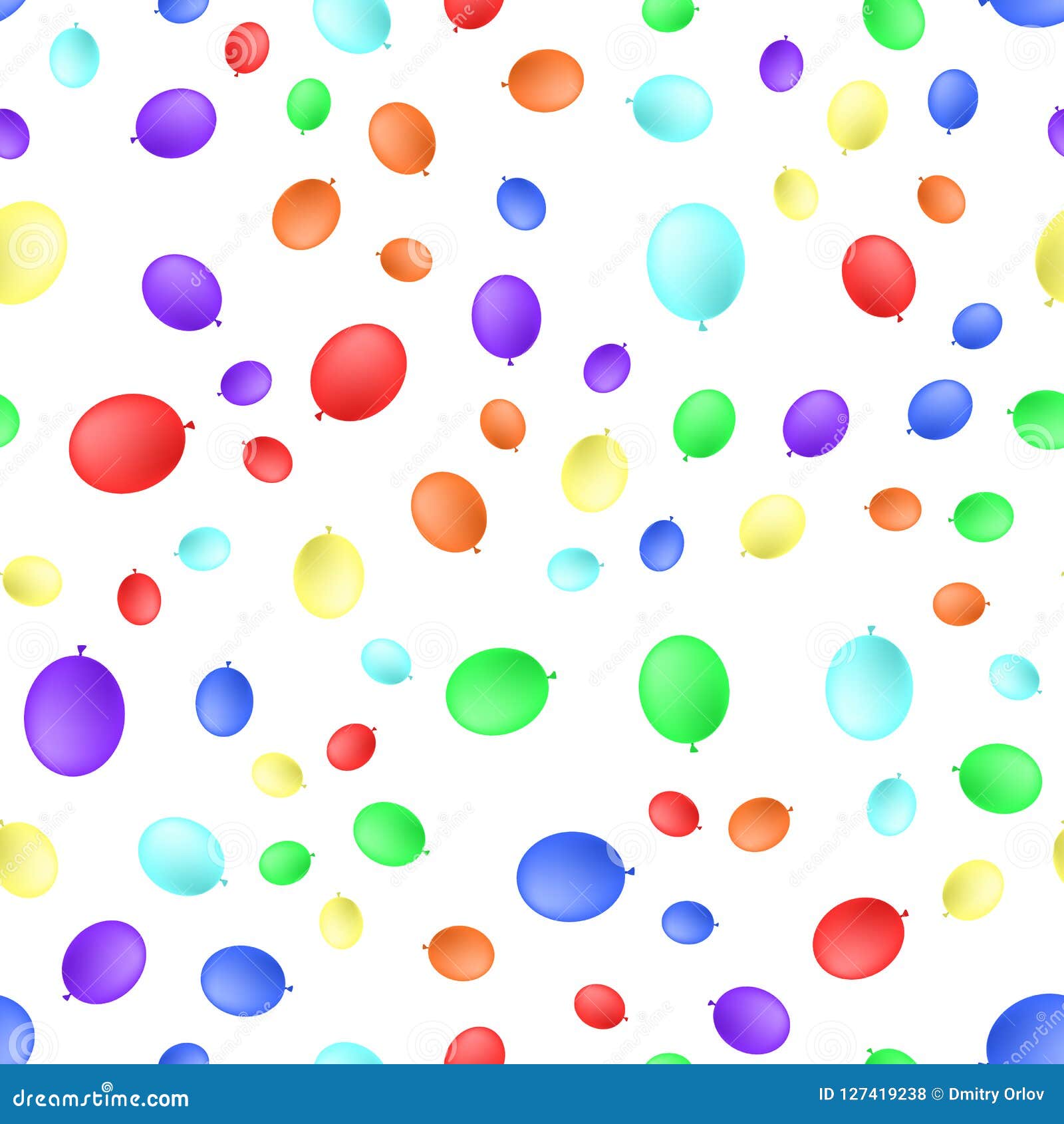 Different Balloons Seamless Pattern. Vector Illustration Isolated on ...