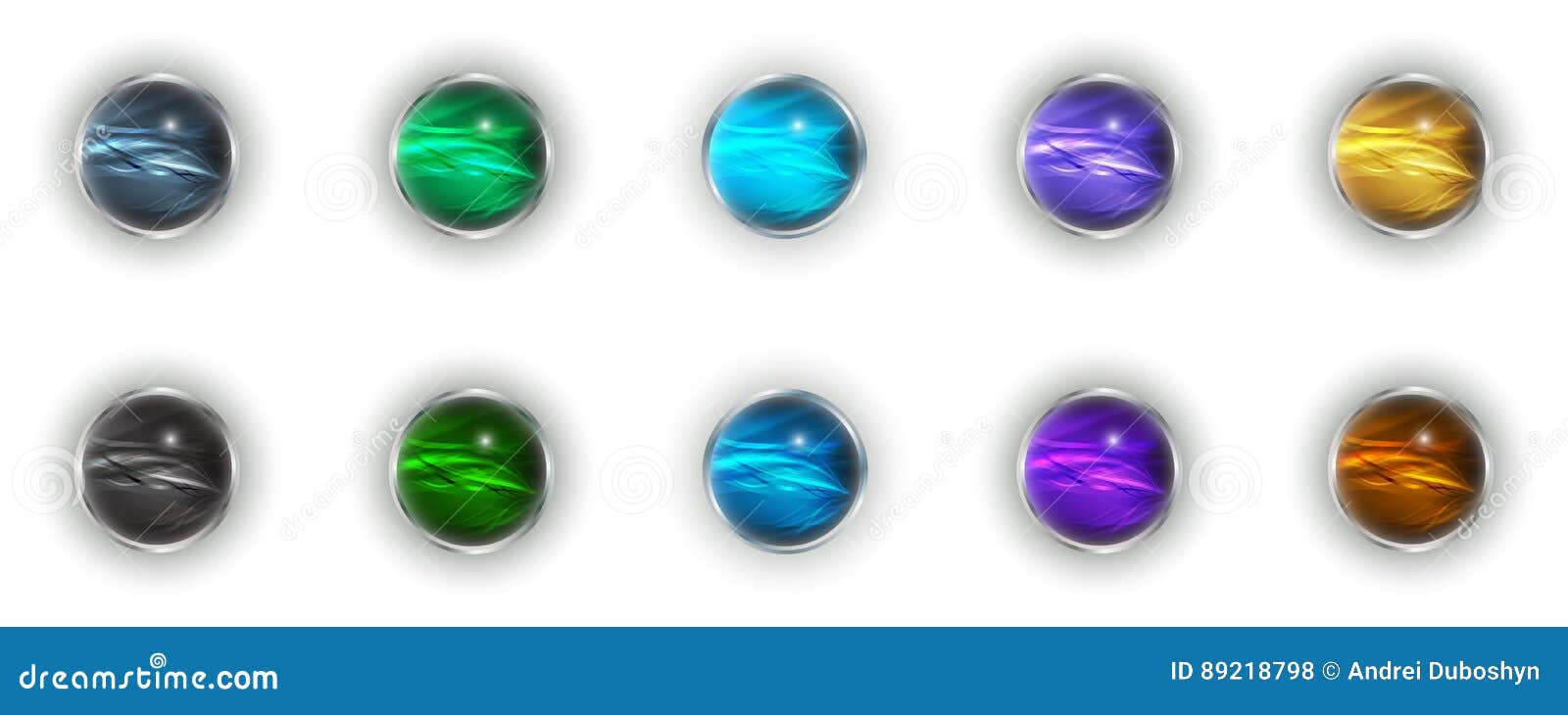 Different Balls-buttons in 3d Stock Vector - Illustration of color ...