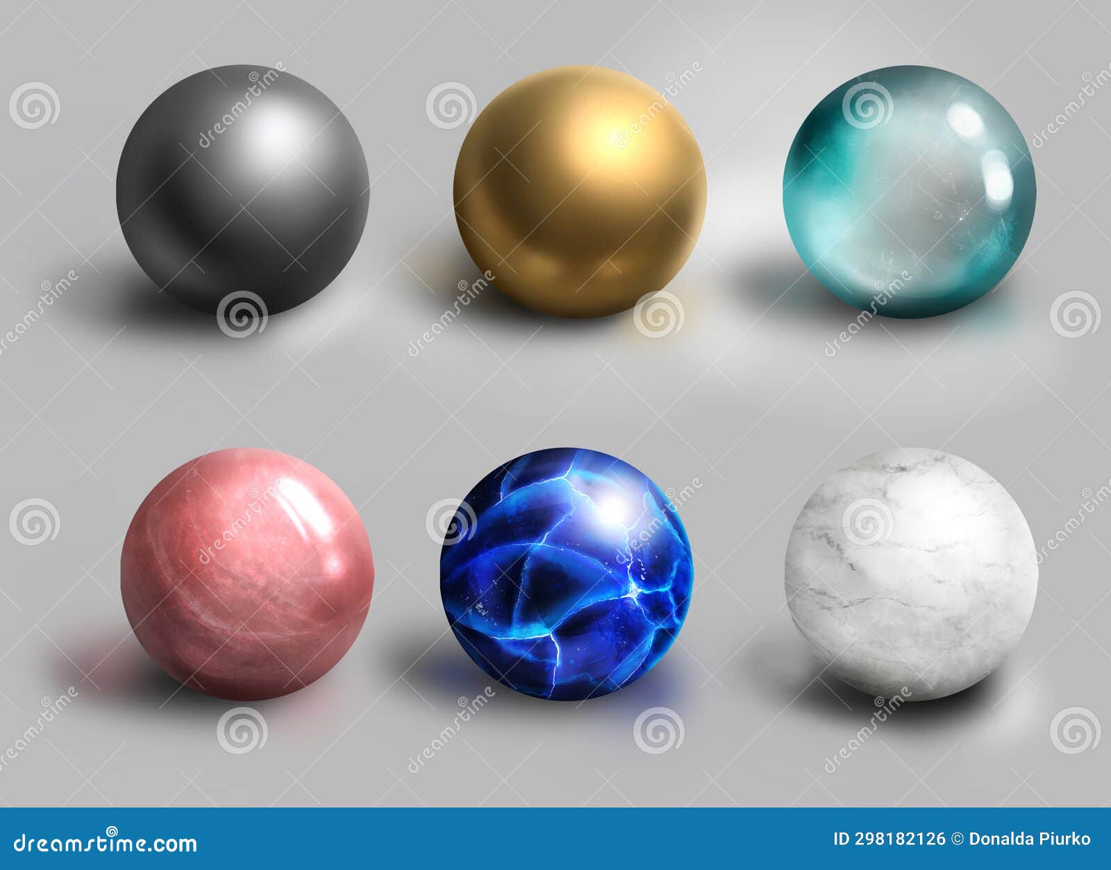 Different Balls of Different Materials Stock Illustration ...