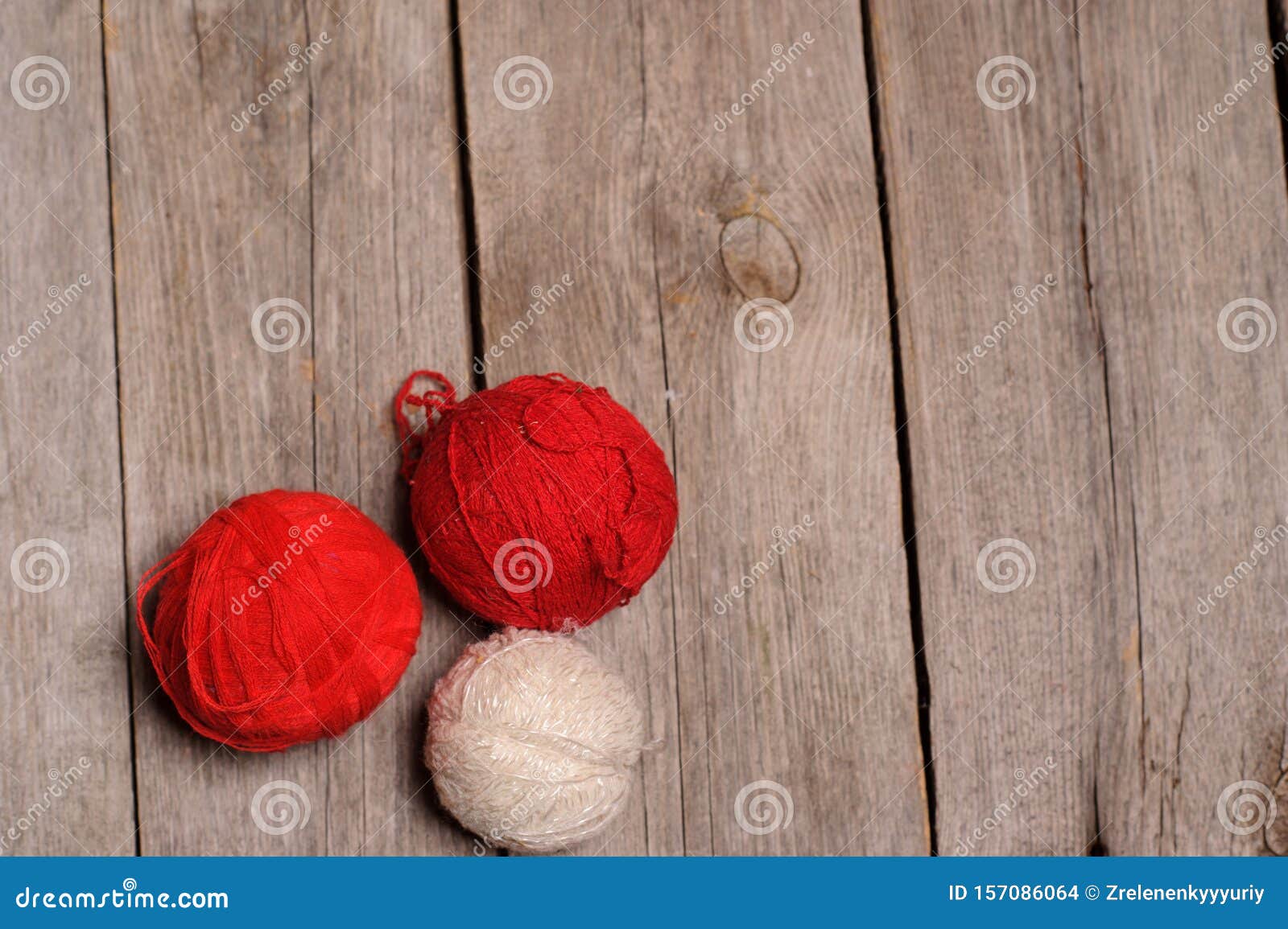 Different Balls of Yarn on Rastic Background Stock Photo - Image of ...